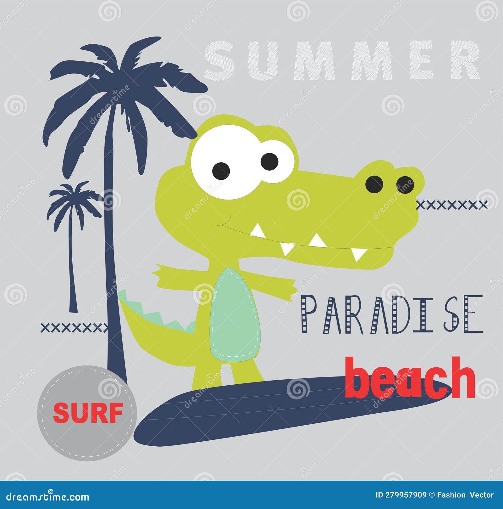 Summer Crocodile Beach Vector Art Stock Vector - Illustration of worth ...