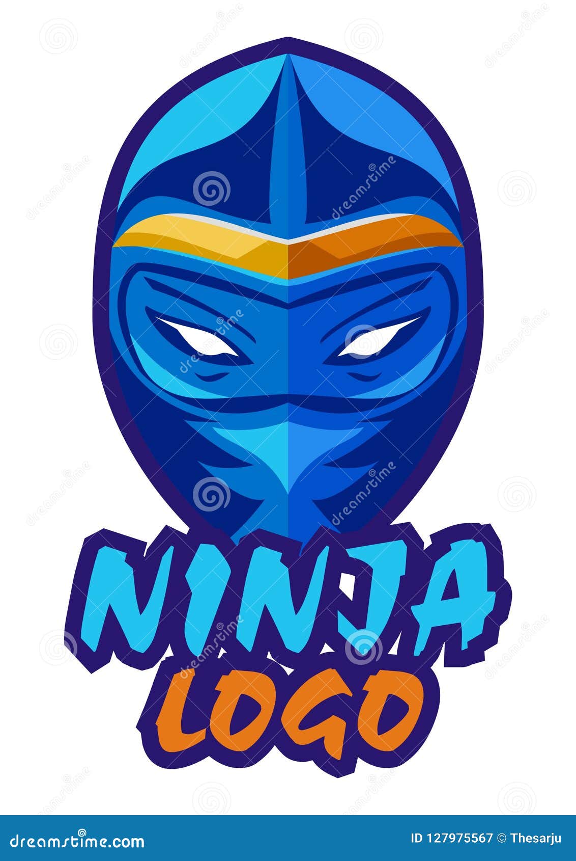 Logo Ninja Head stock vector. Illustration of ninja - 127975567