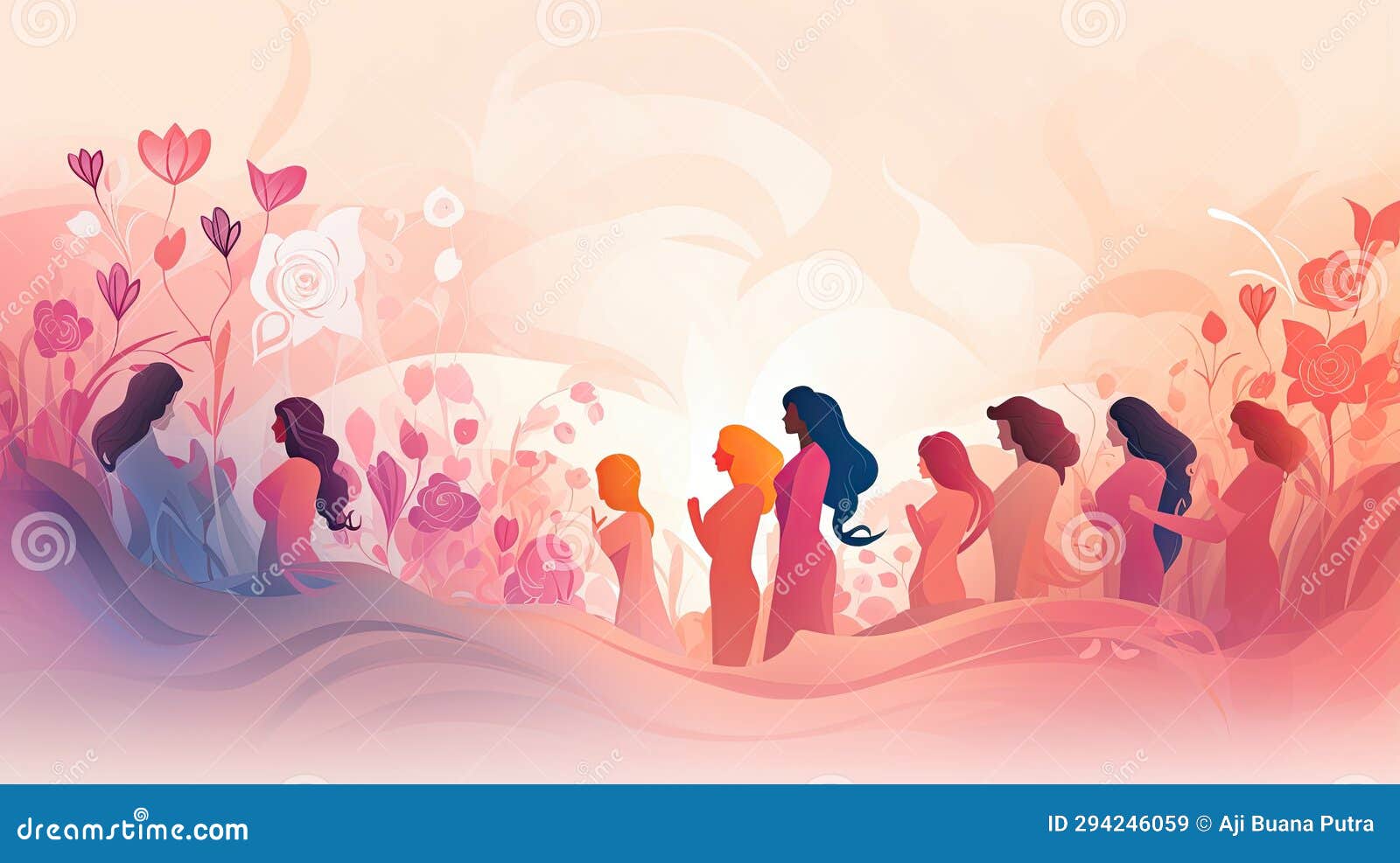 Illustrations Women S Day Theme Background Design. Stock Illustration ...