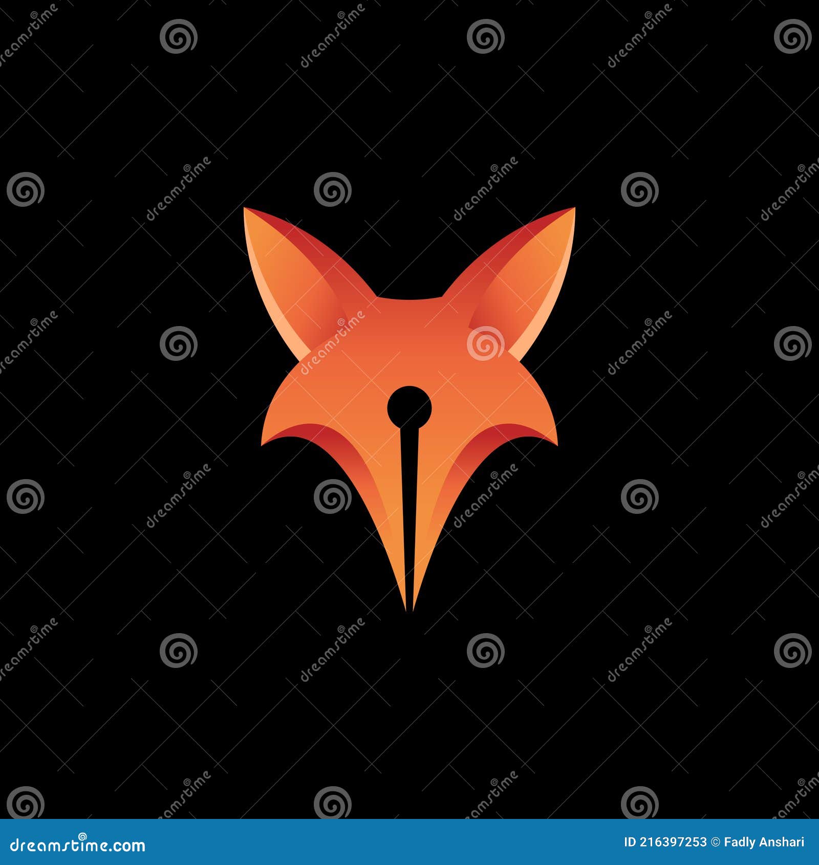 Illustrationsvektor Logo Vorlage Von Fuchs Stift Vektor Abbildung ...