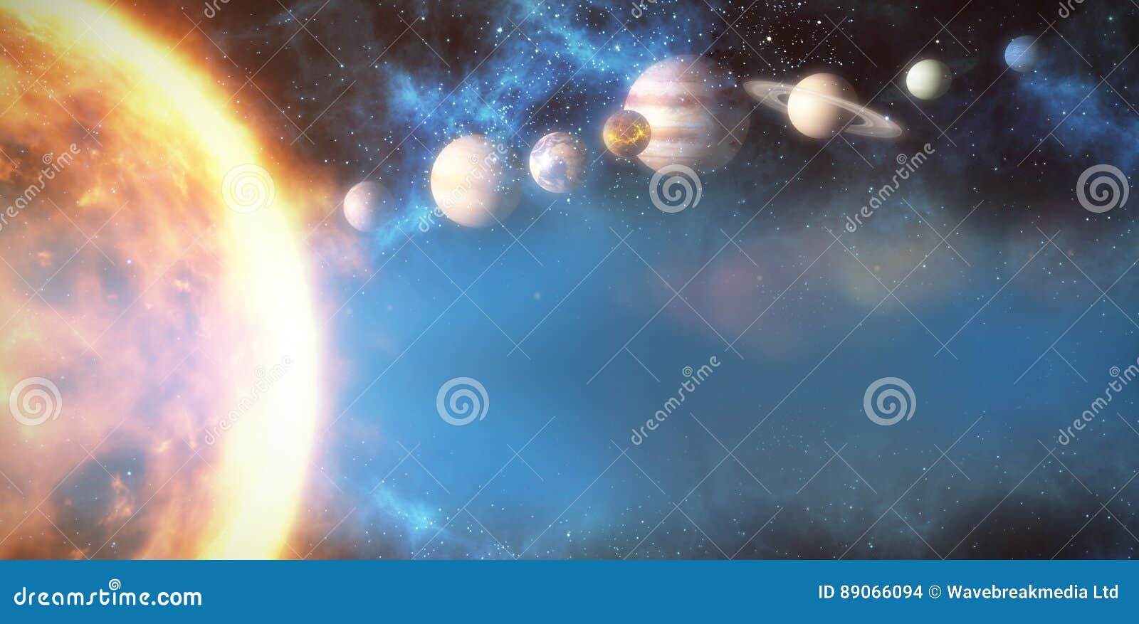 Illustrativ Bild Av Den Olika Planeter Och Solen 3d Stock ...