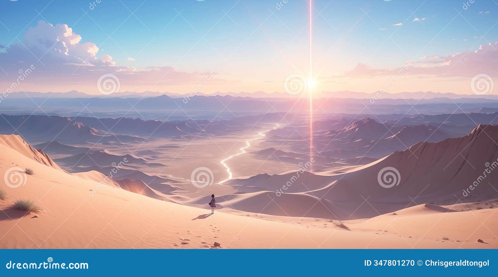 Illustrative Albedo Breathtaking Panoramic View of a Desert an Ai ...