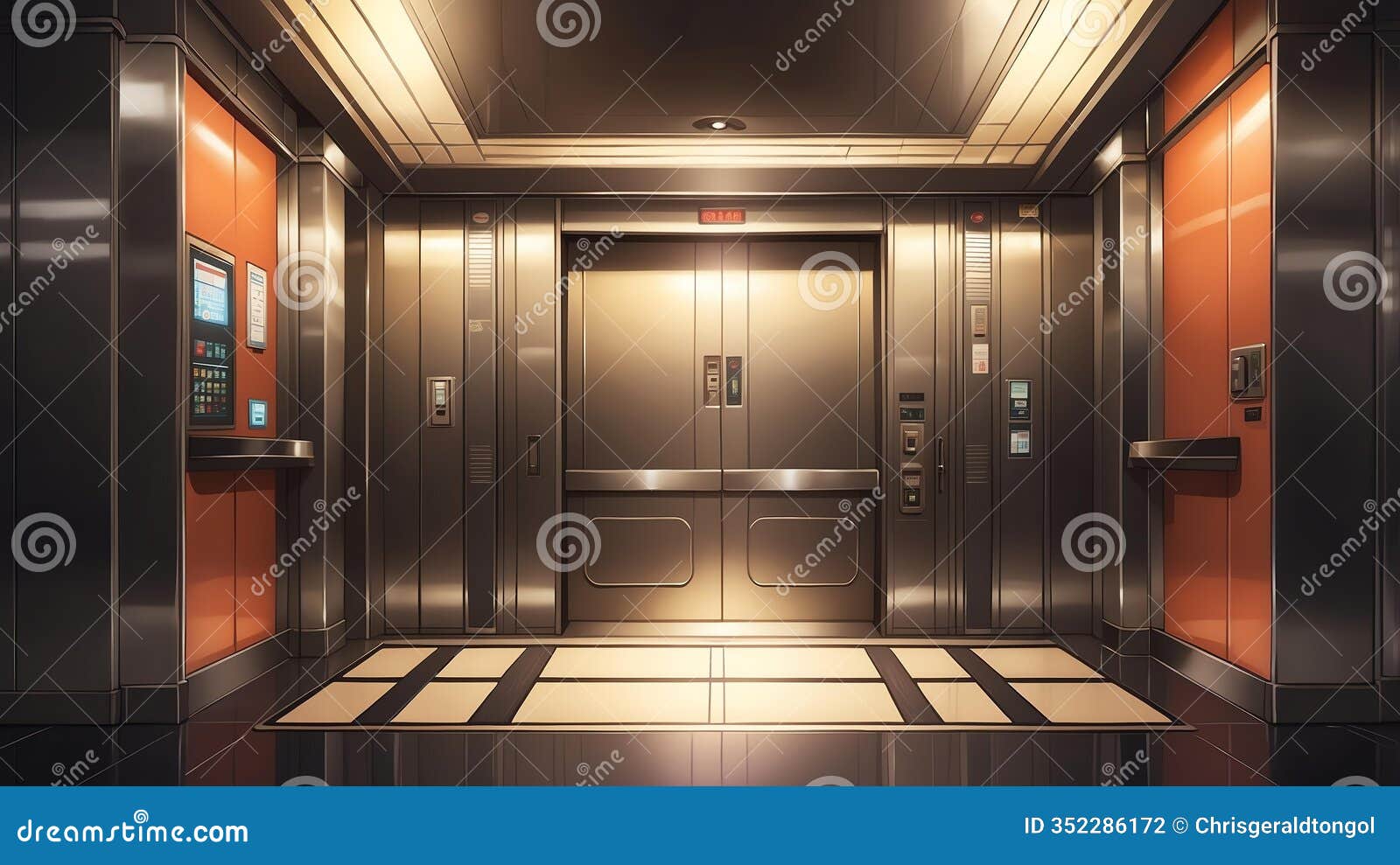 Illustrative Albedo Retro Style Anime Elevator Illustration Fo Ai ...