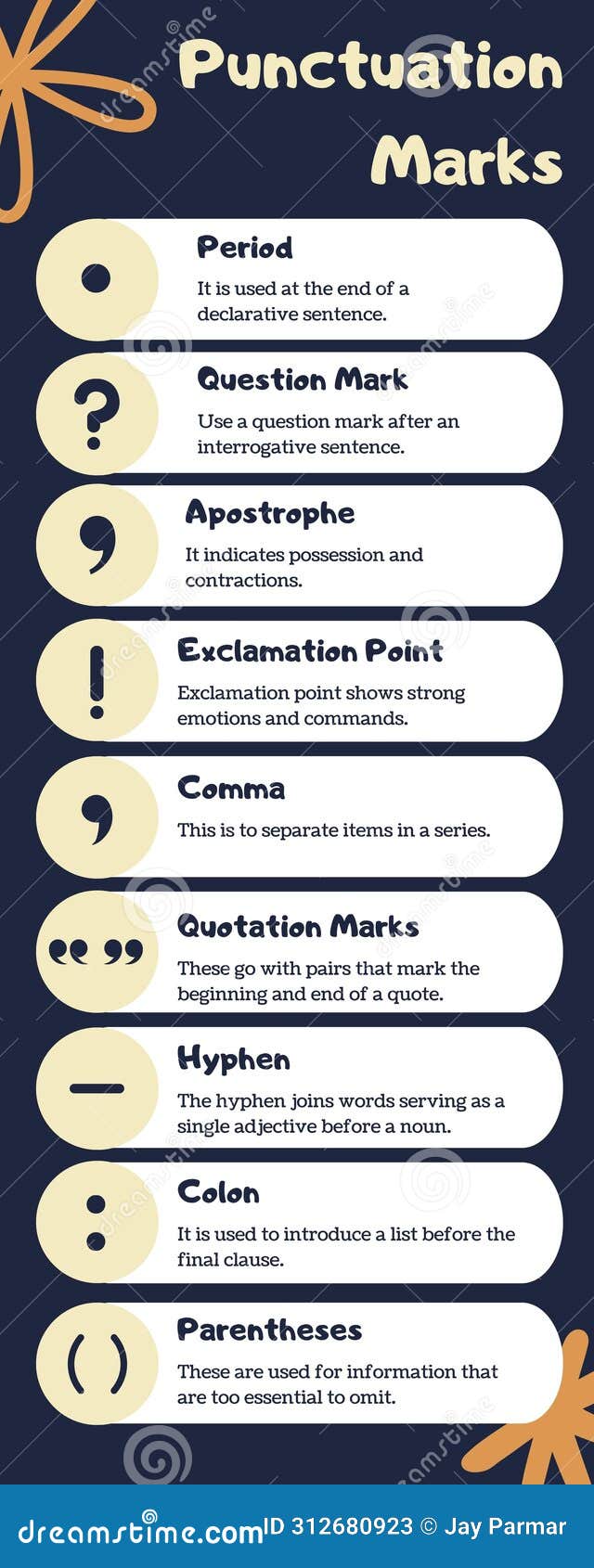 Illustrative Blue Punctuation Marks Infographic Stock Illustration ...