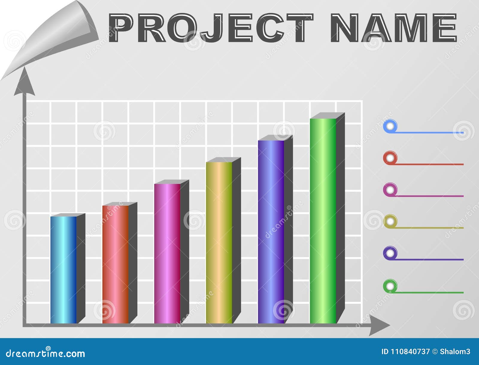 Illustrative Chart, Template with Multicolored 3d Columns, Infographic ...
