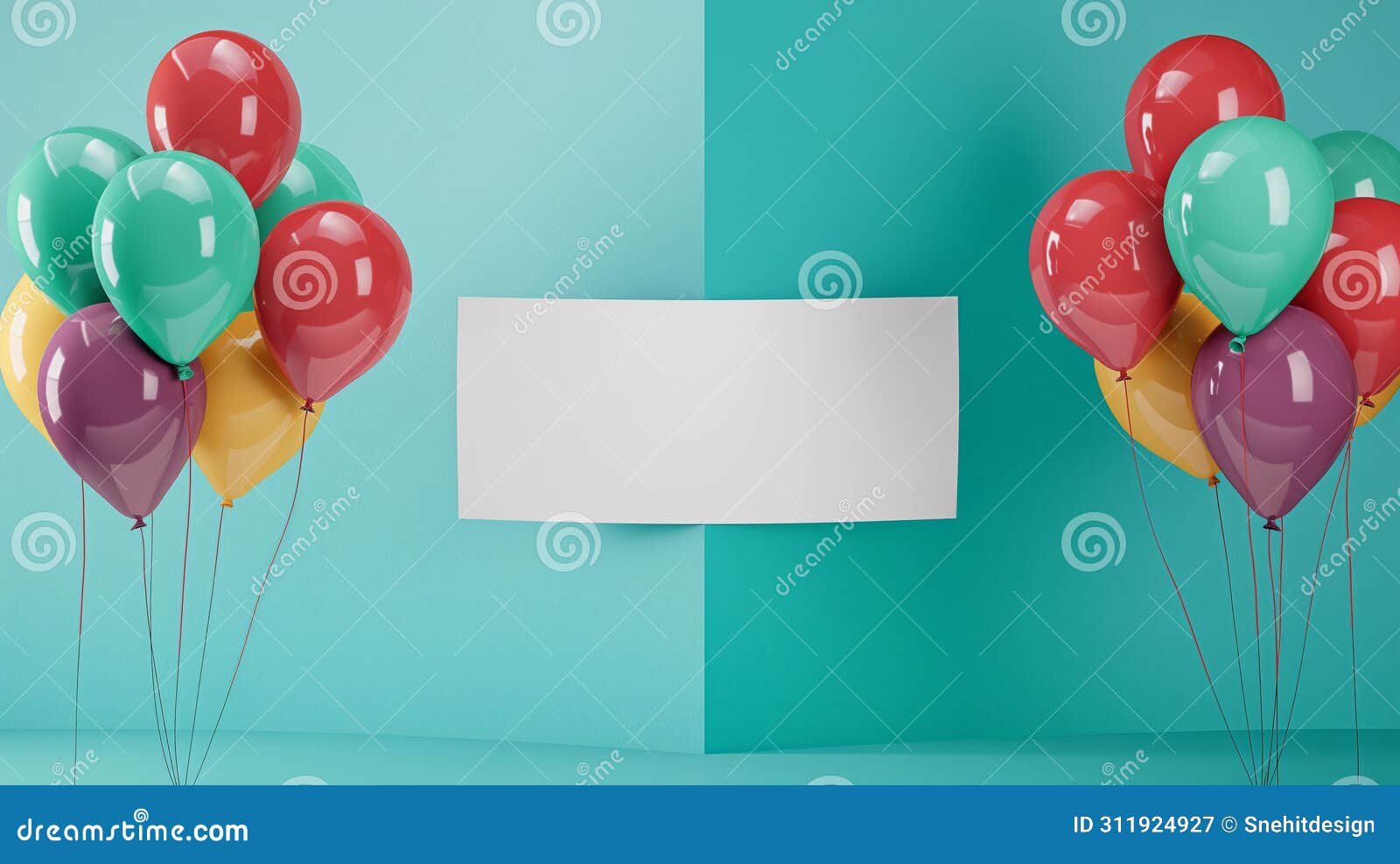 Illustrative Concept of Party Celebration with Empty Copy Space Banner ...