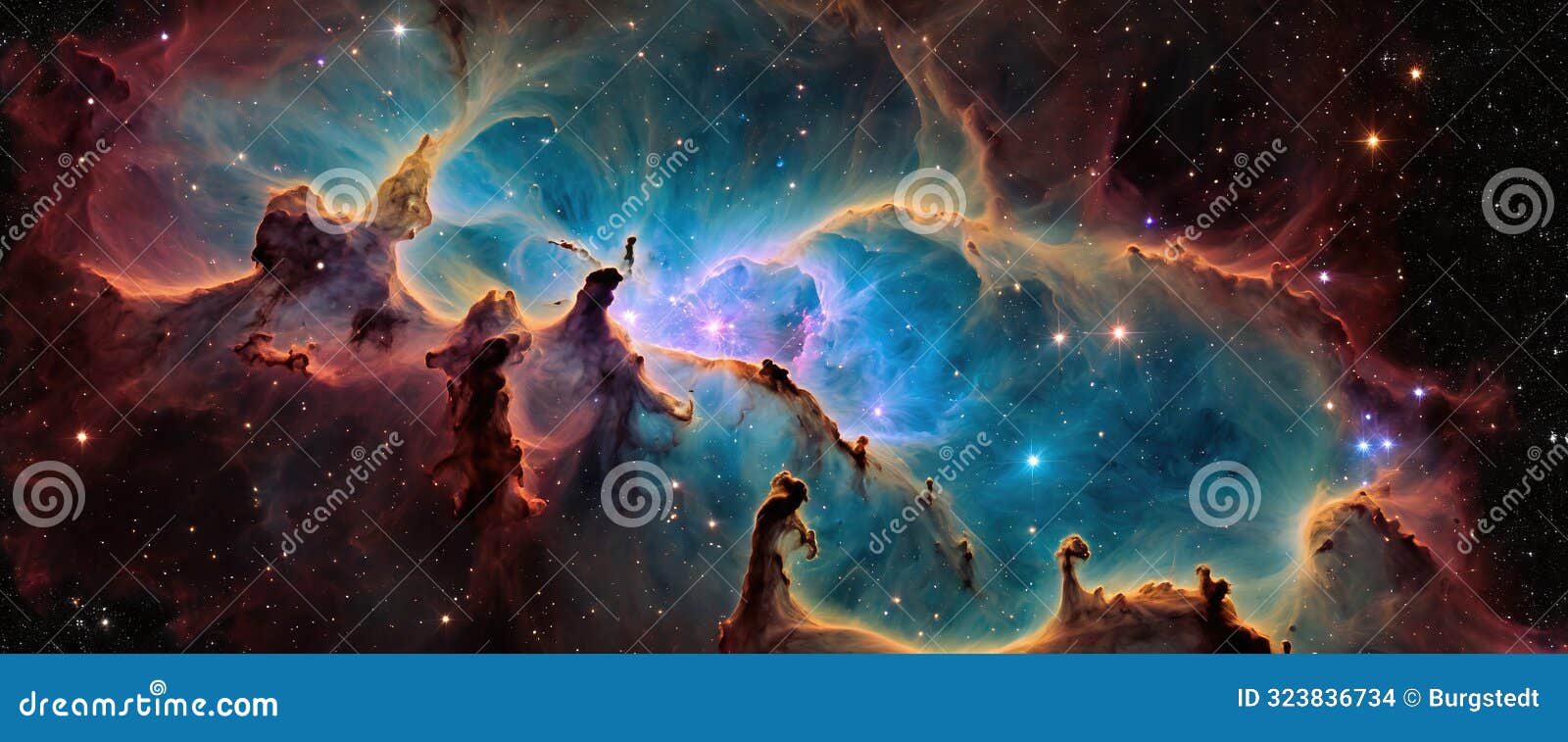 Illustrative Depiction of an Fictitious Space Nebulae in Deep Space in ...