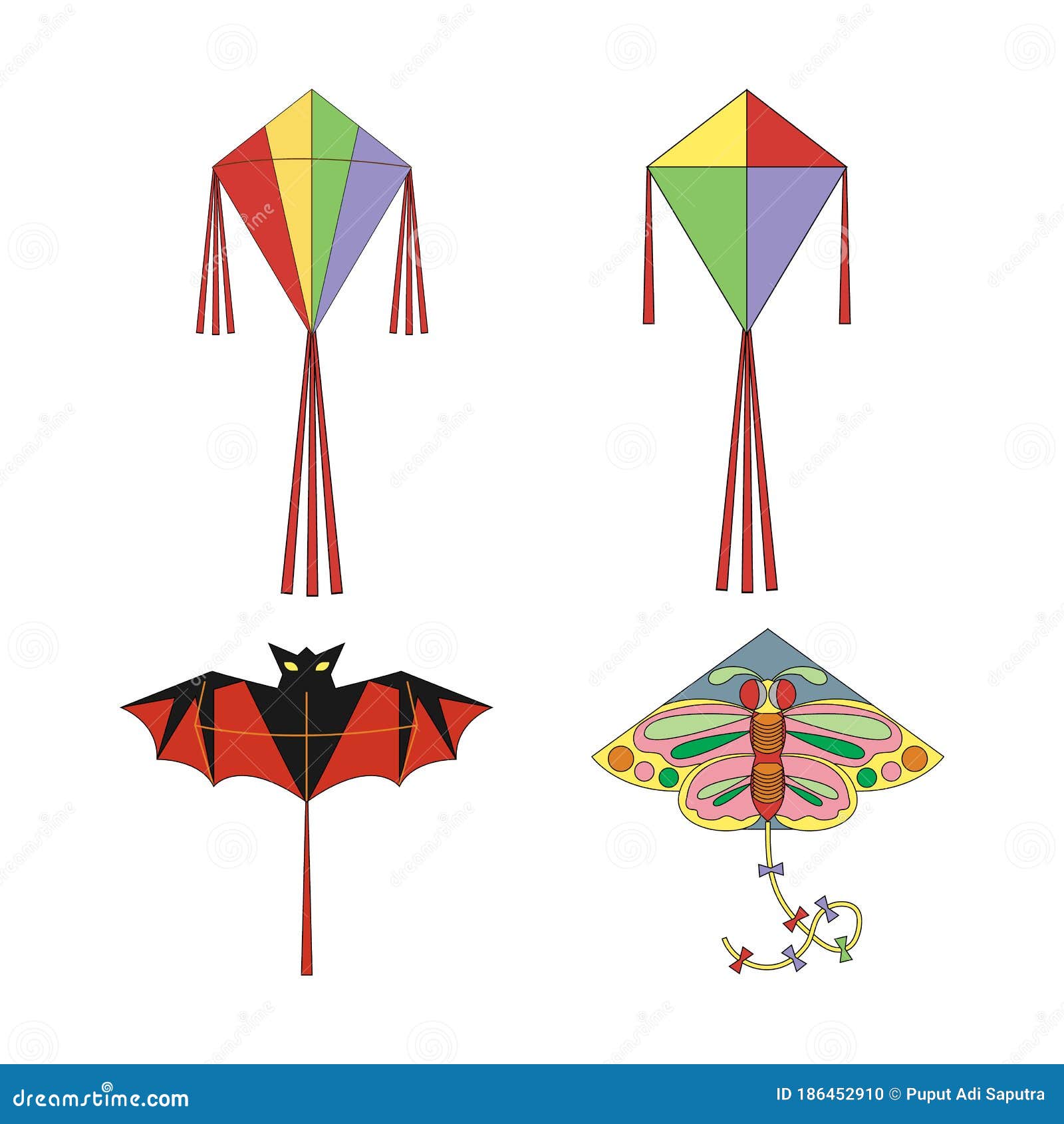 Illustrative Design of Various Forms of Kite Stock Vector ...