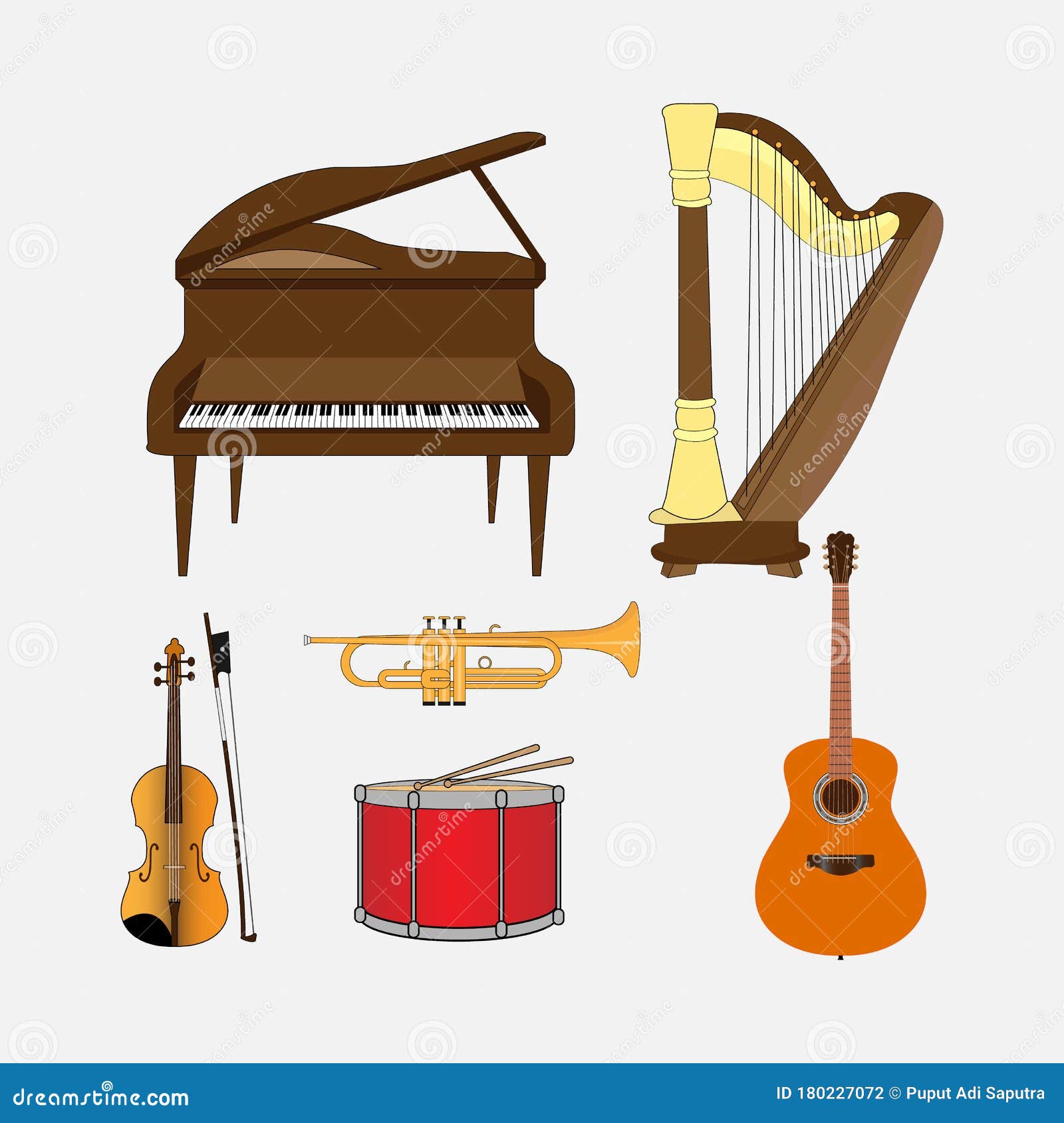Illustrative Designs of Various Forms of Musical Instruments Stock ...