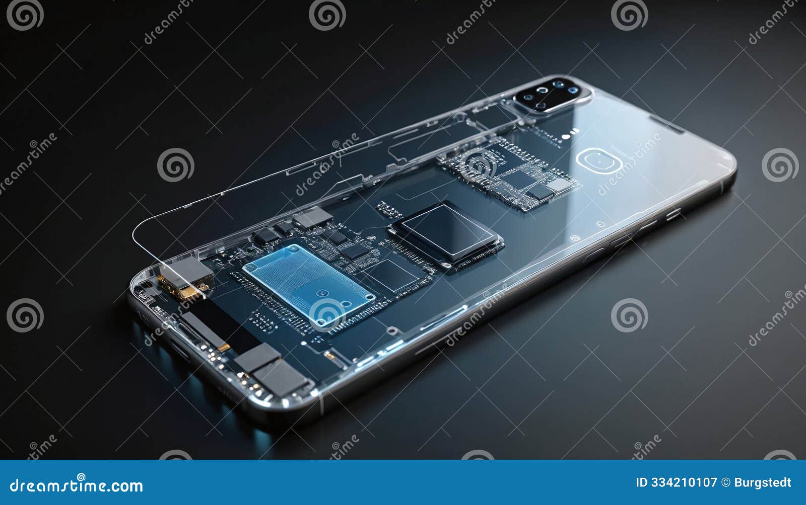 Illustrative Fictional Representation of a Transparent Cell Phone Shows ...