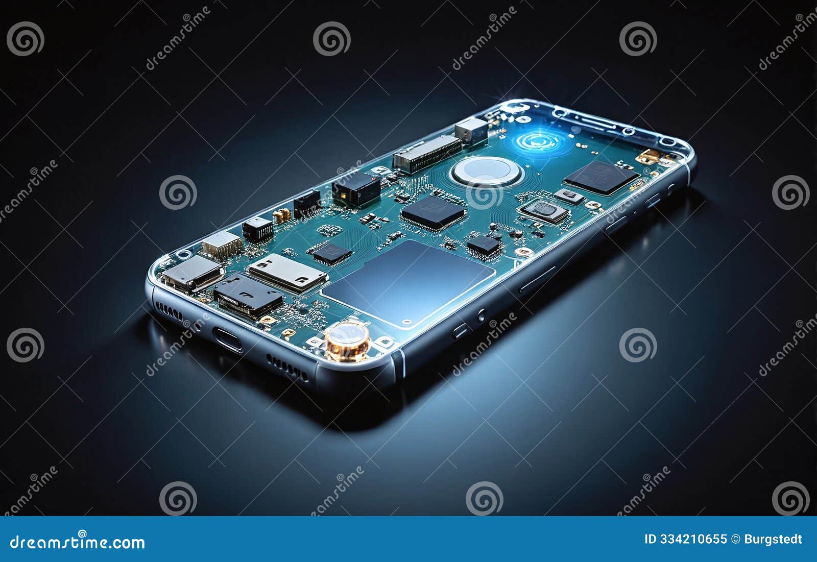 Illustrative Fictional Representation of a Transparent Cell Phone Shows ...