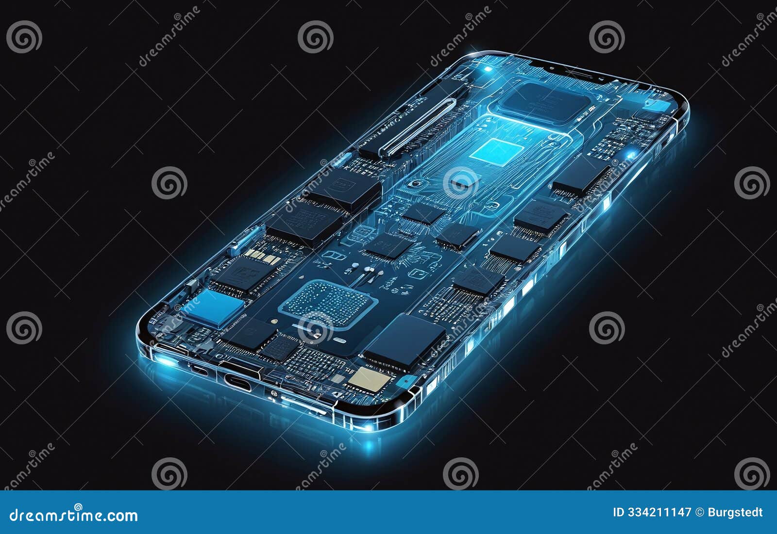Illustrative Fictional Representation of a Transparent Cell Phone Shows ...