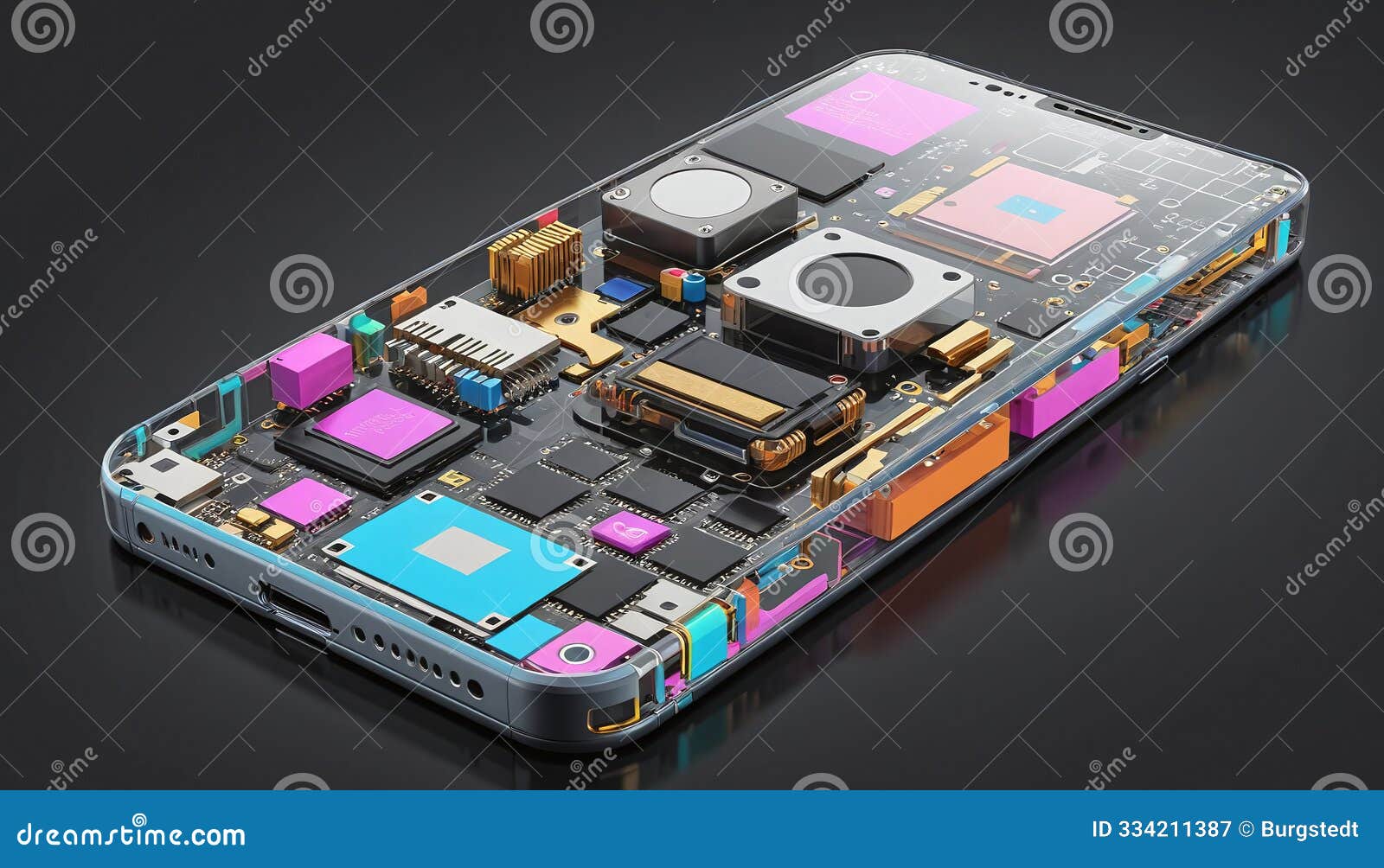 Illustrative Fictional Representation of a Transparent Cell Phone Shows ...