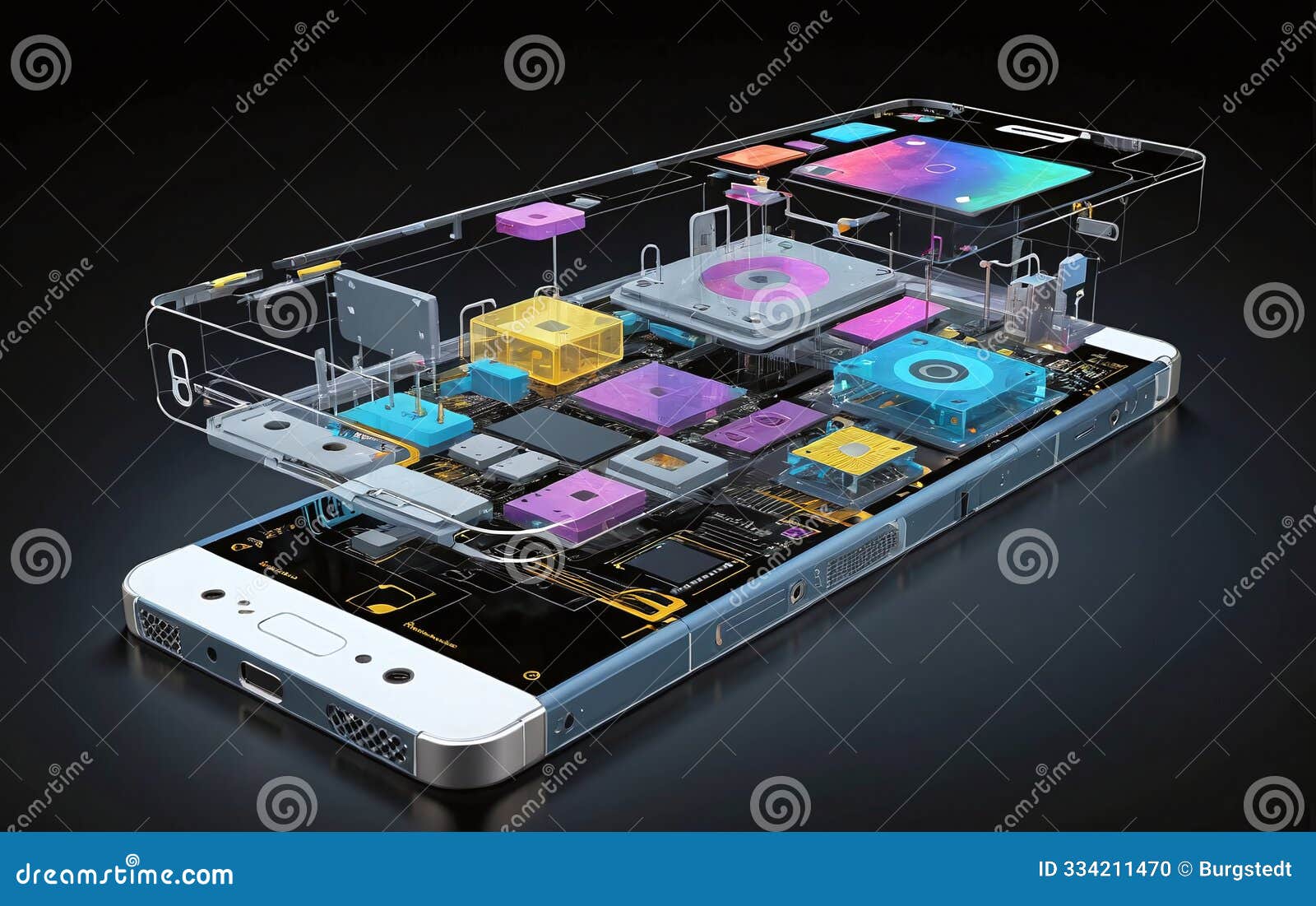 Illustrative Fictional Representation of a Transparent Cell Phone Shows ...