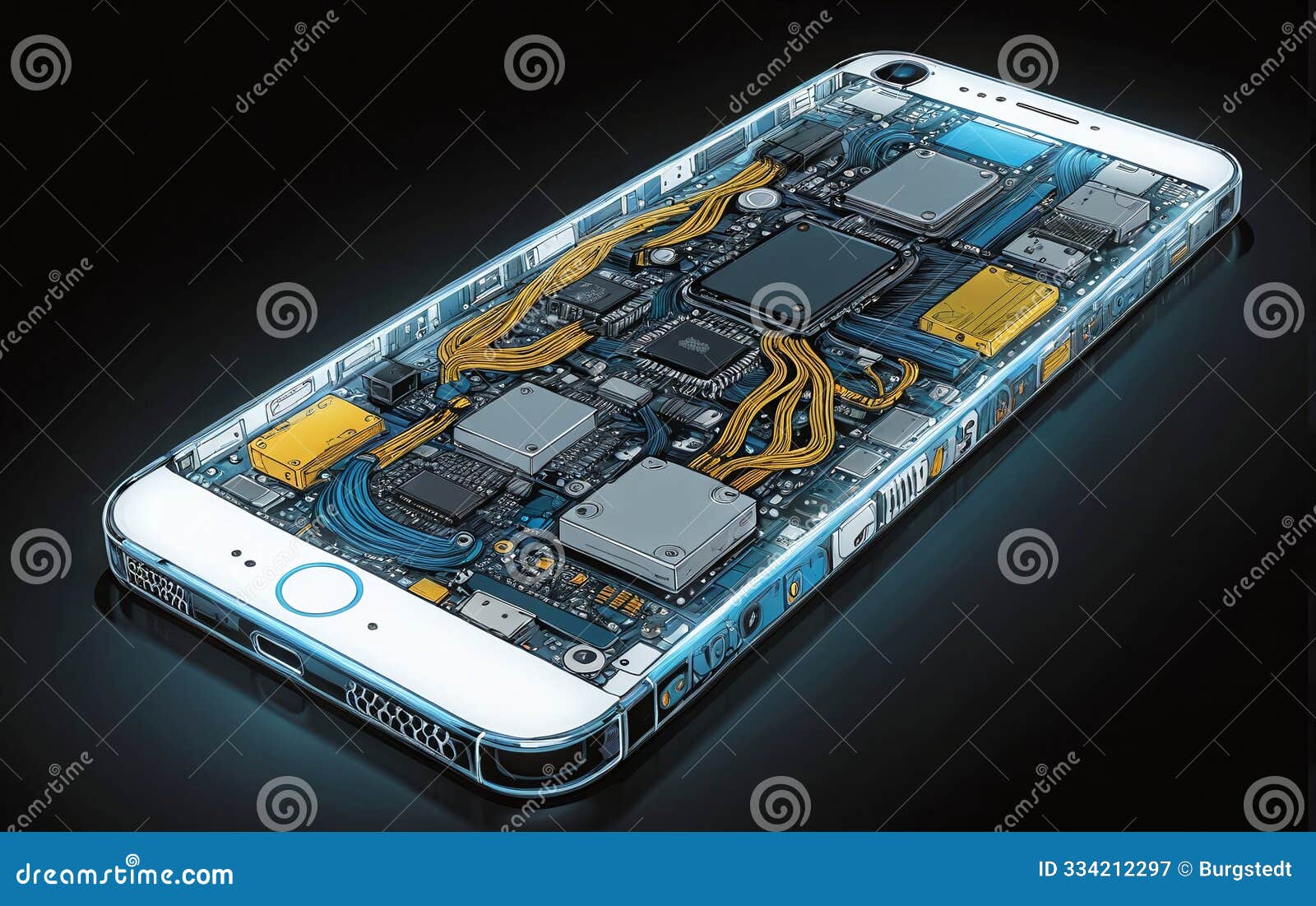 Illustrative Fictional Representation of a Transparent Cell Phone Shows ...