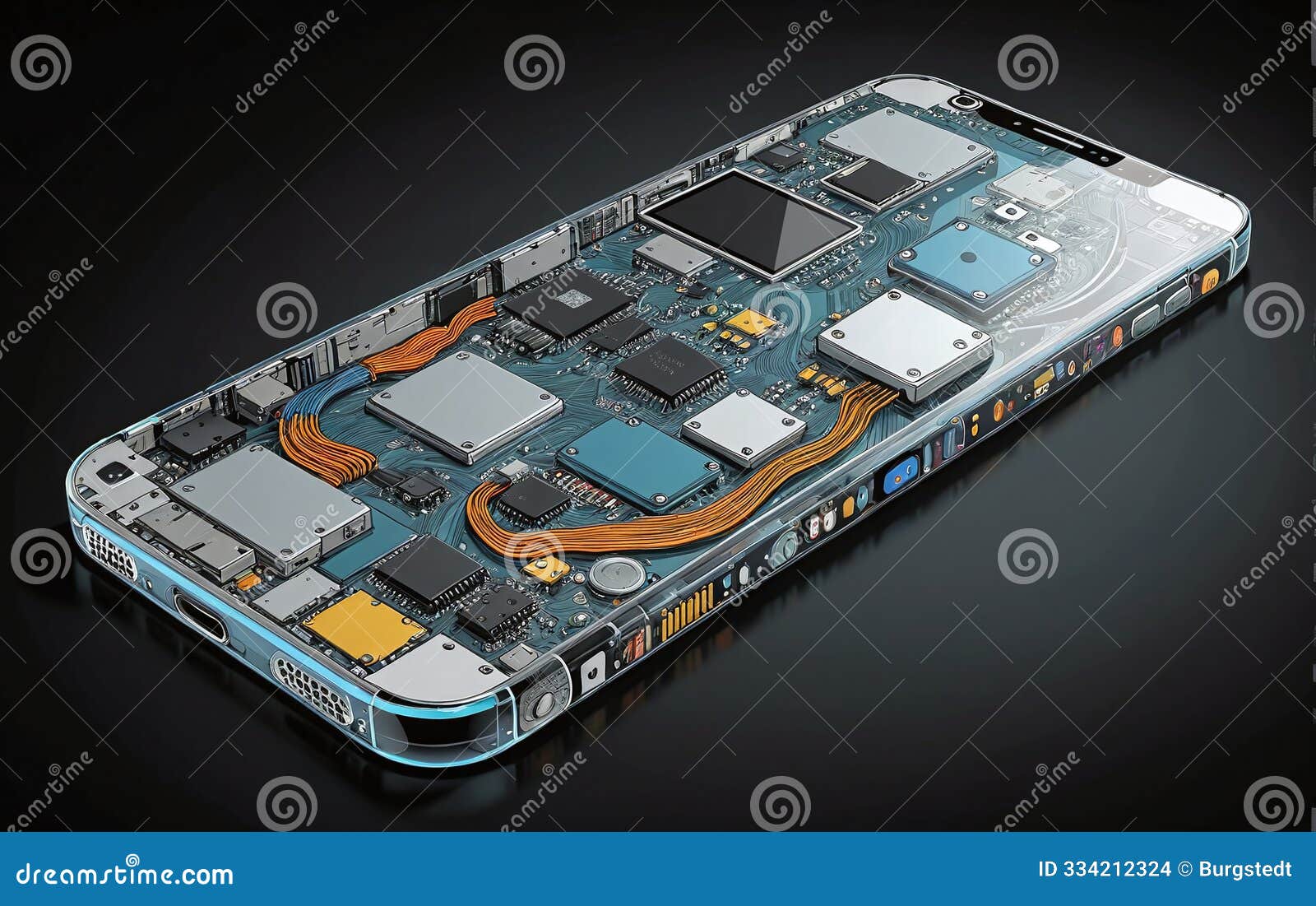 Illustrative Fictional Representation of a Transparent Cell Phone Shows ...
