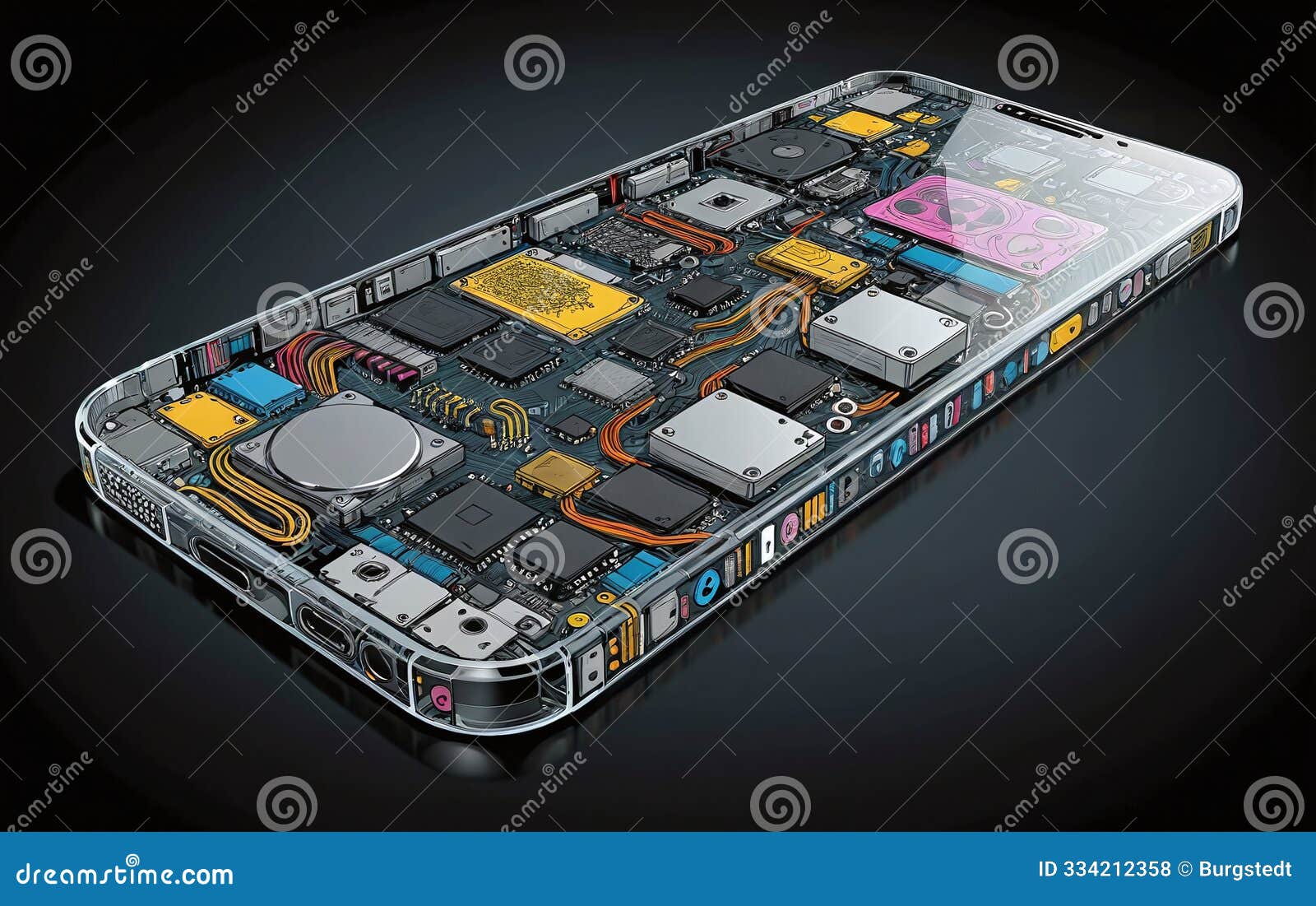 Illustrative Fictional Representation of a Transparent Cell Phone Shows ...