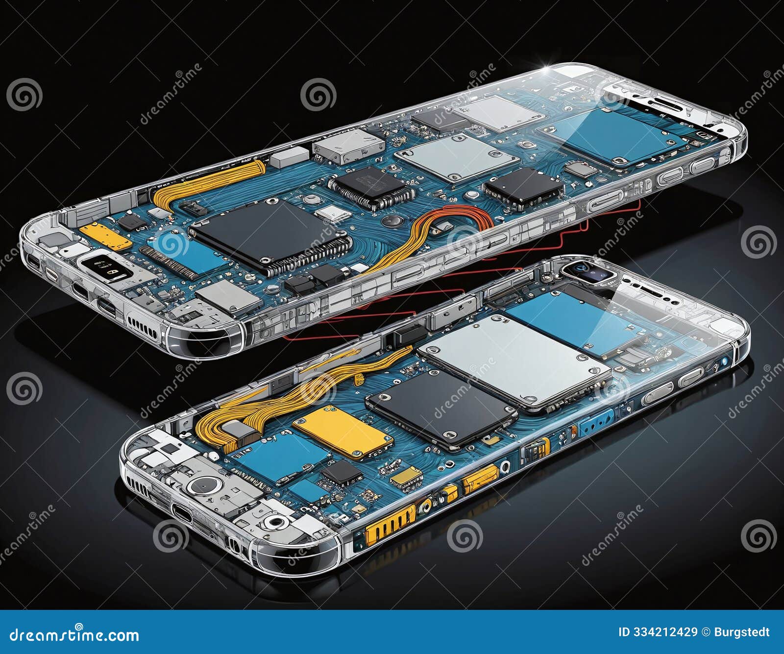 Illustrative Fictional Representation of a Transparent Cell Phone Shows ...