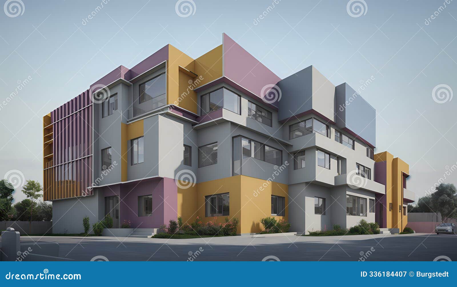Illustrative Frontal View of a New, Modern and Clearly Architecturally ...