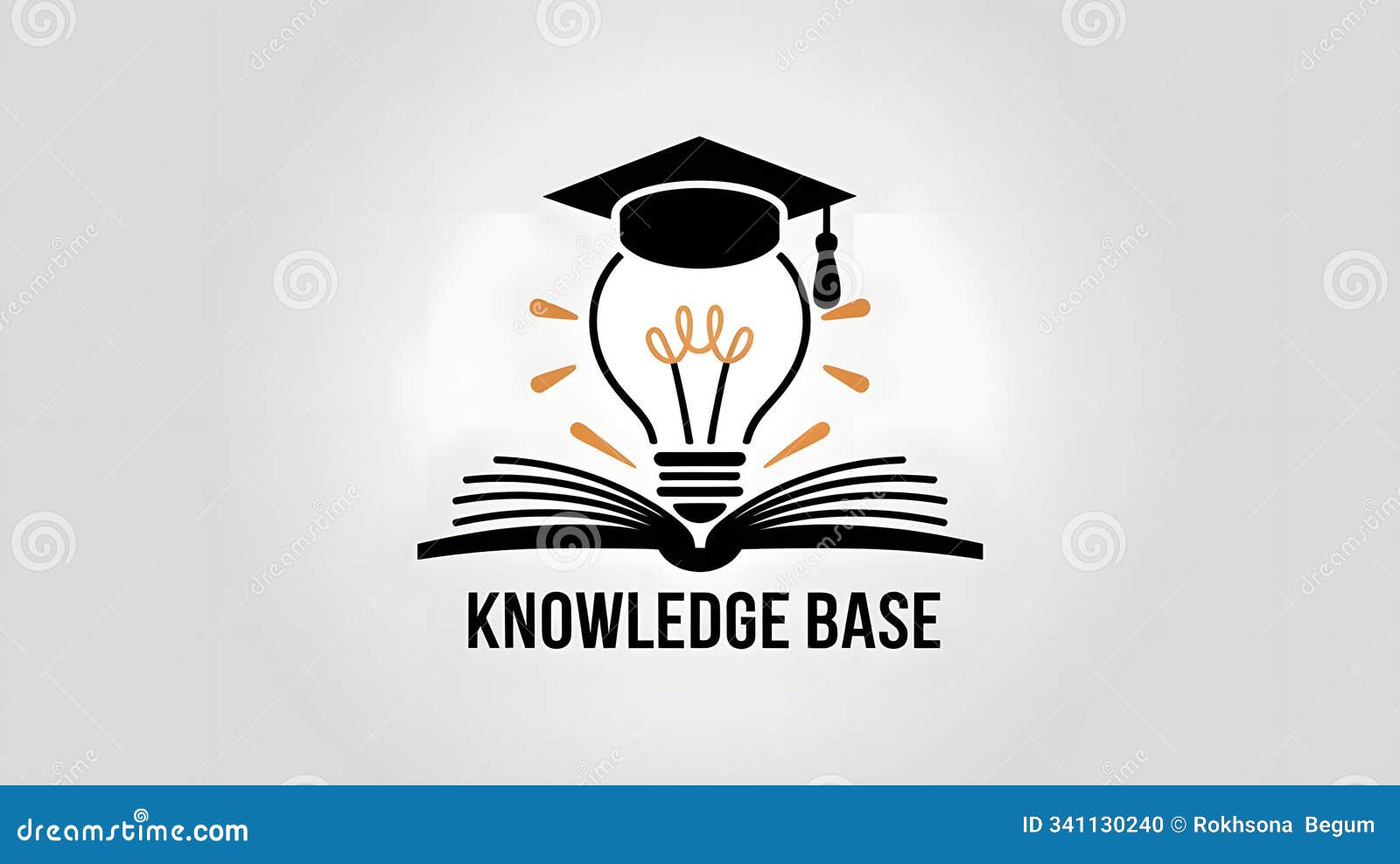 Creative Knowledge Base Concept with Light Bulb and Book Stock ...
