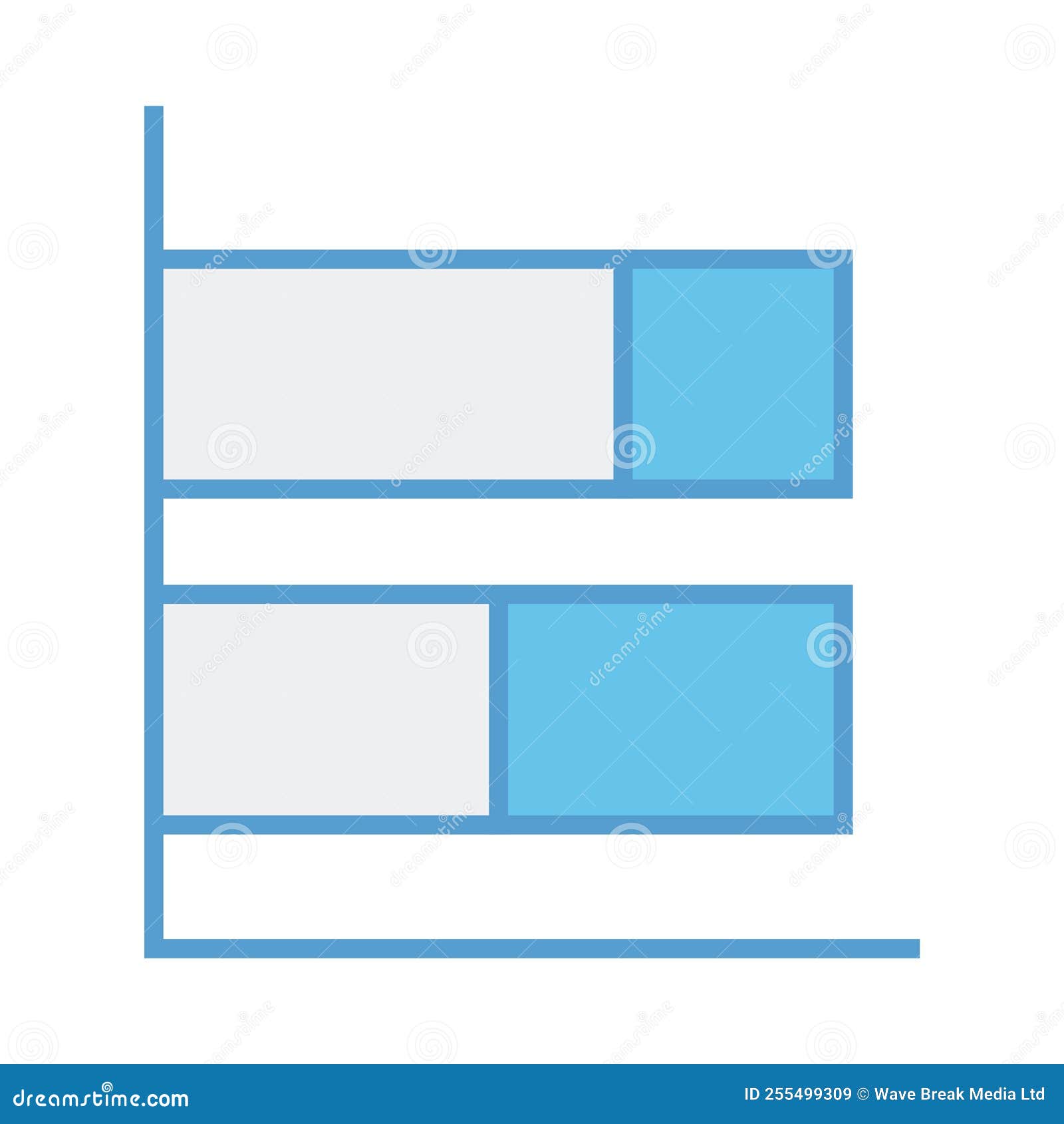 Illustrative Chart, Template With Red Columns And Rising Trend Curve ...