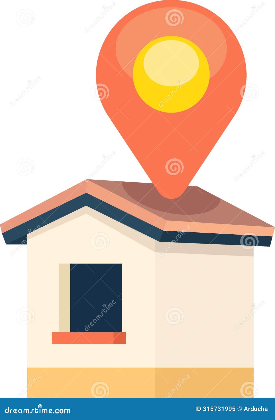 Illustrative Image of Location Icon, House Address that Has Been Pinned ...