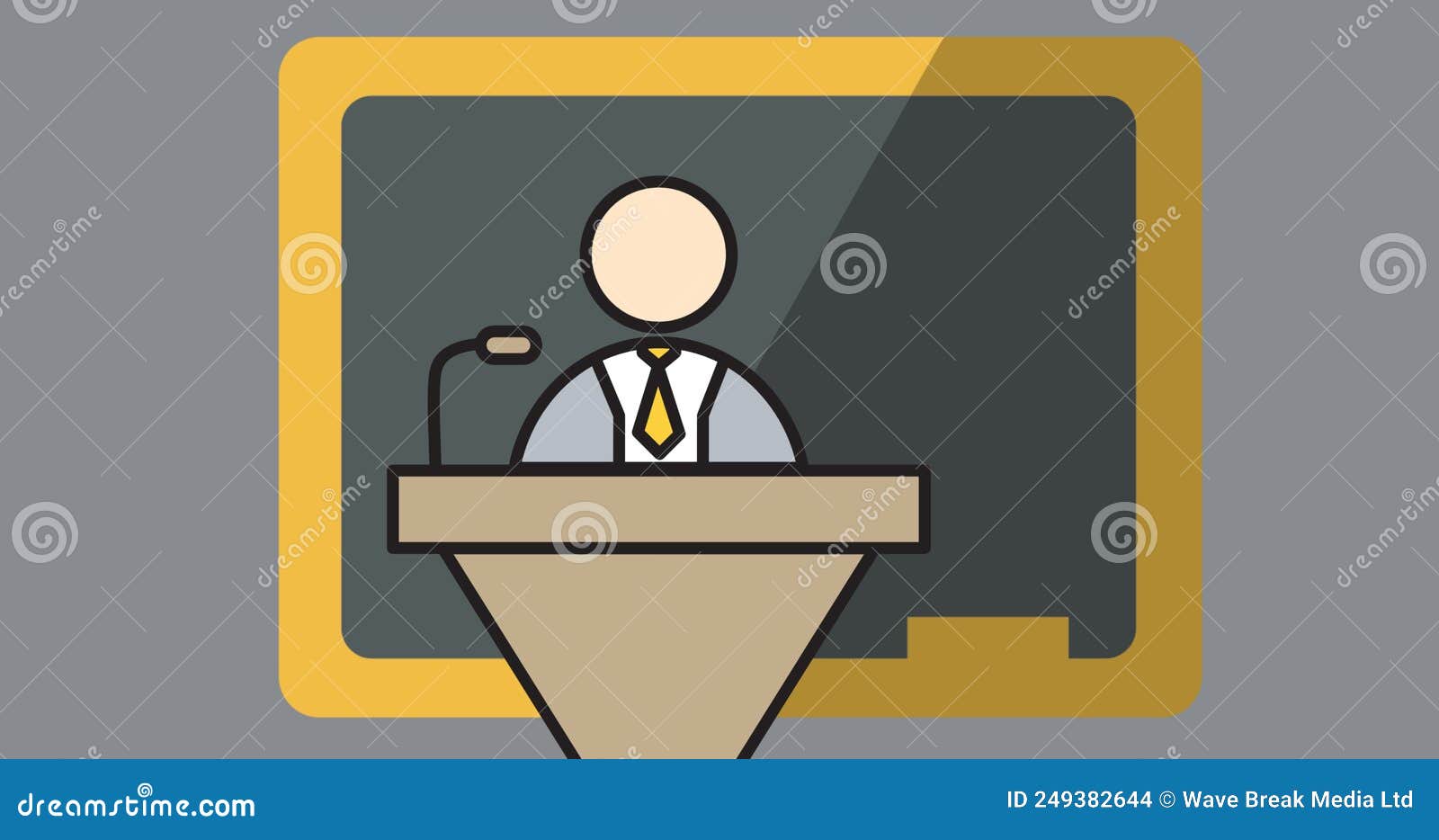 Illustrative Image of Teacher Standing by Podium on Stage Against ...