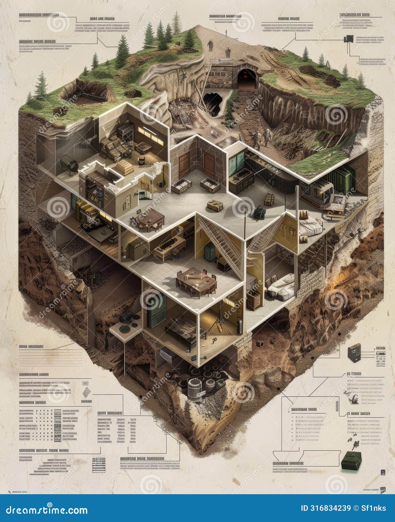 Illustrative Layout of a Strategic Military Facility Embedded within a ...