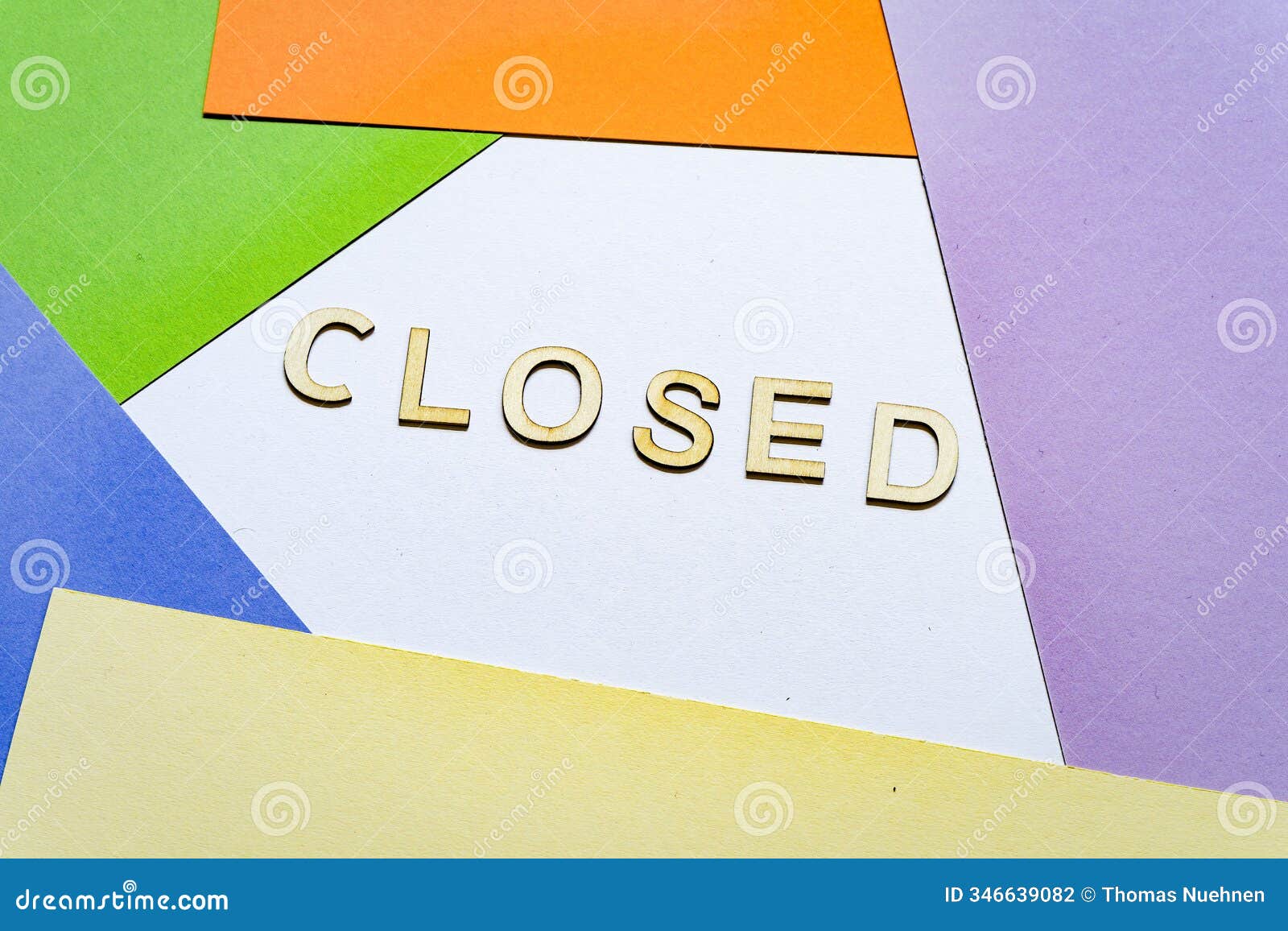 Illustrative Lettering and Graphic Image with Word CLOSED Stock Photo ...