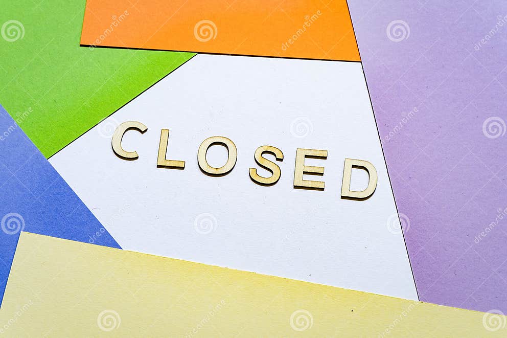Illustrative Lettering and Graphic Image with Word CLOSED Stock Photo ...