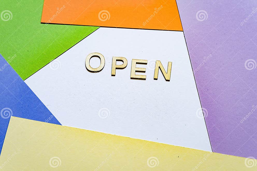 Illustrative Lettering and Graphic Image with OPEN Letter Stock Image ...