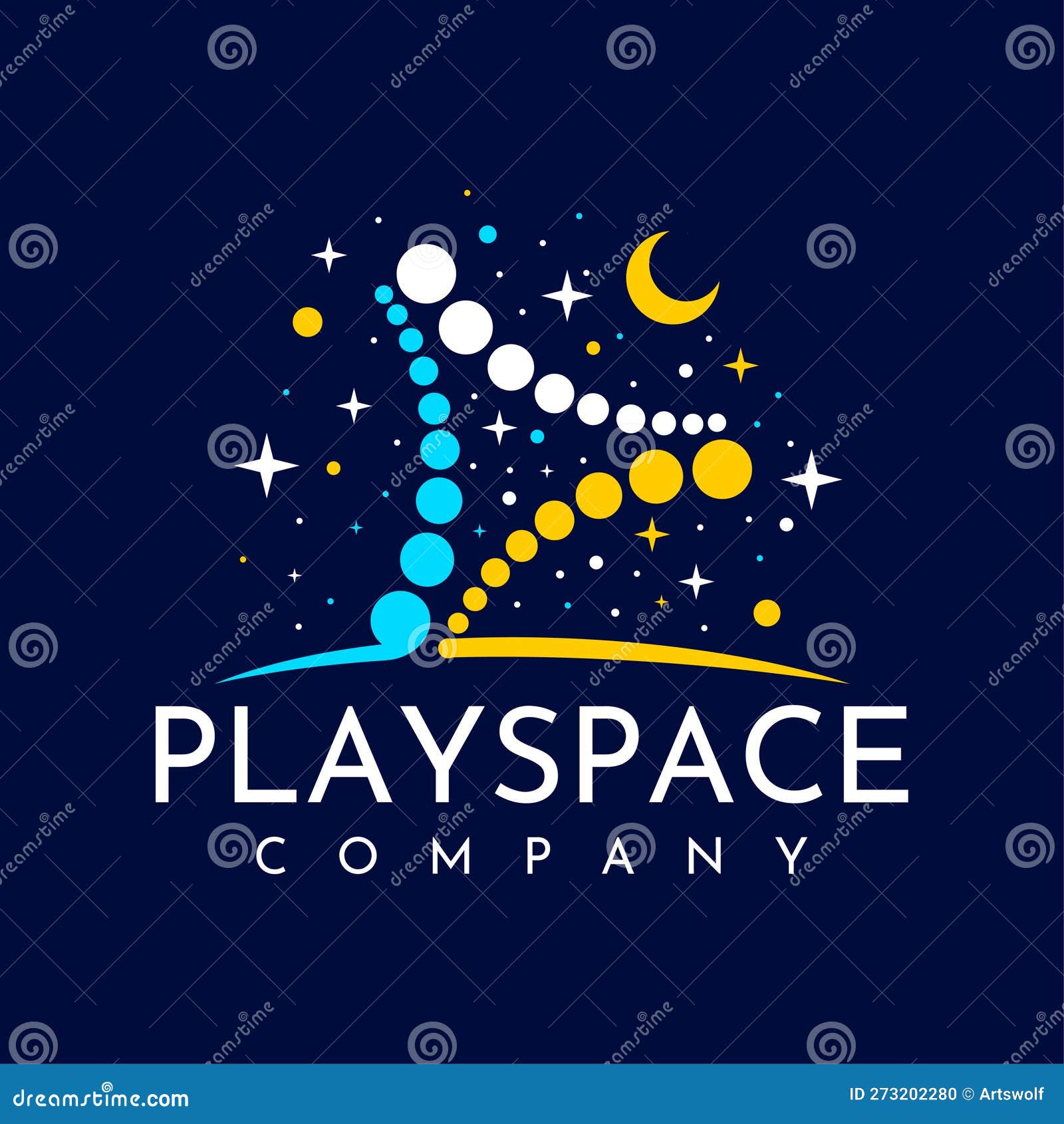 Illustrative Play Space Logo Design Vector. Modern Video Star Branding ...