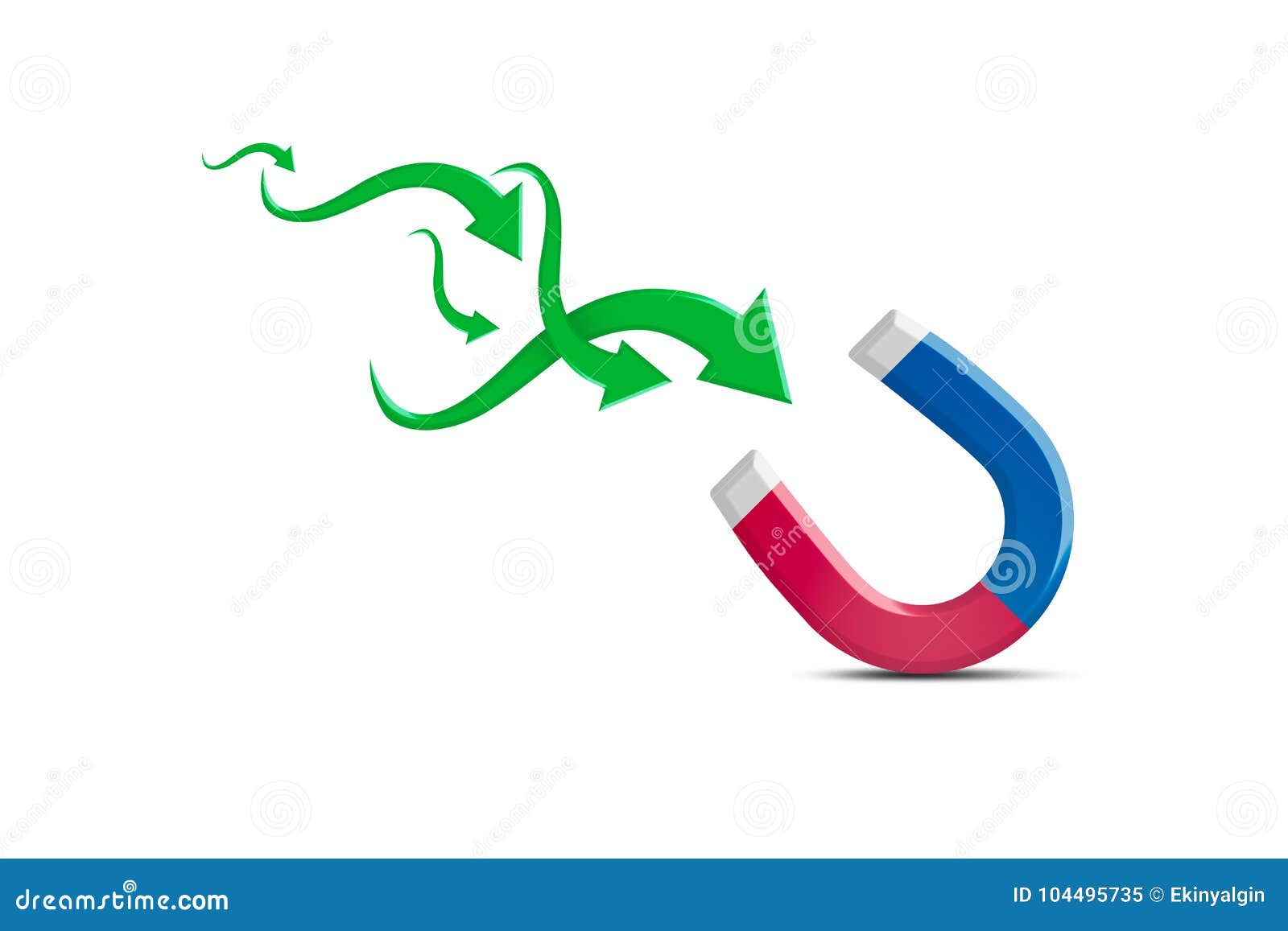 Magnet Pulling Arrows stock illustration. Illustration of solution ...