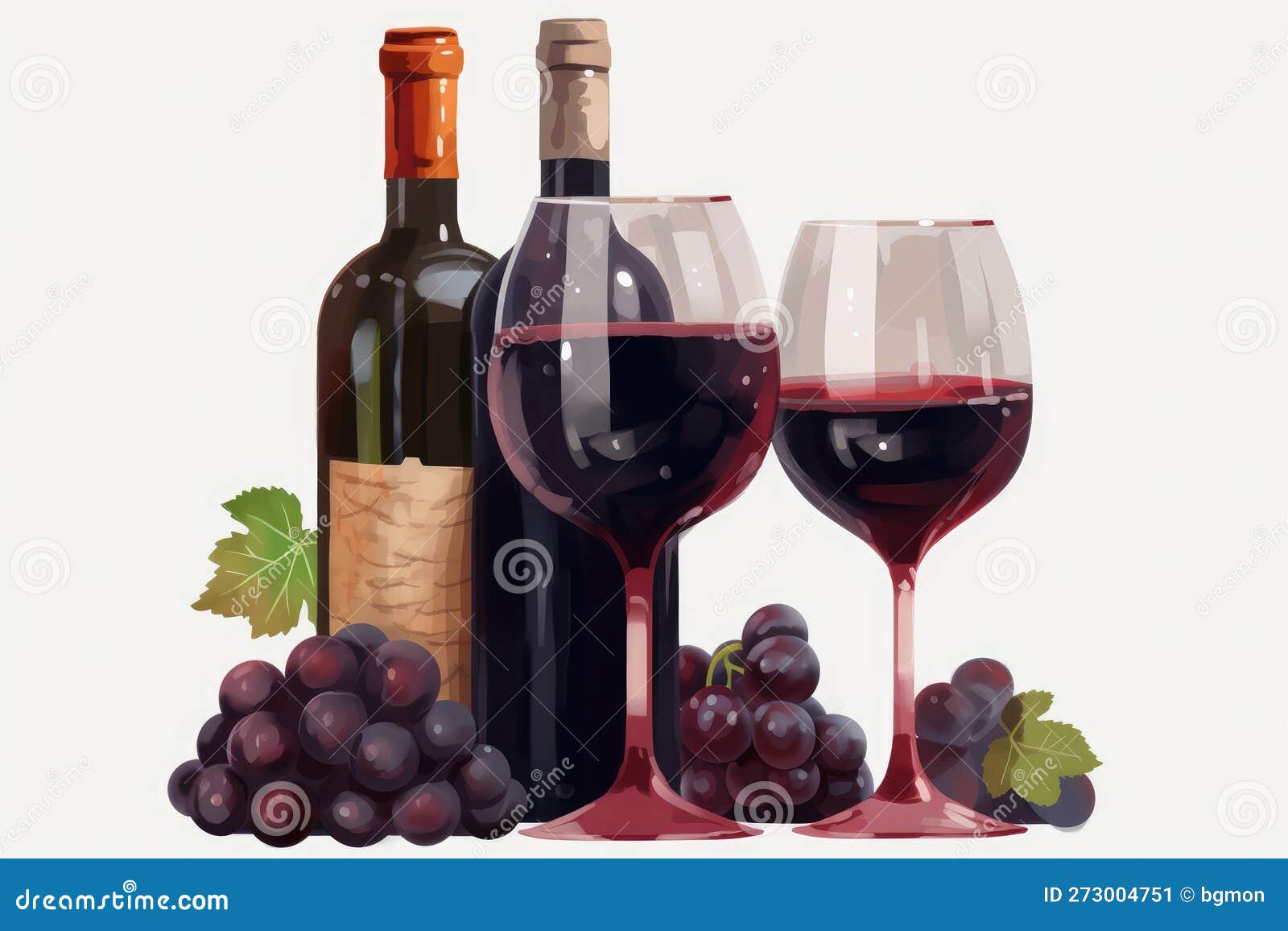 Illustrative Rendering Representation of Wine Bottle Cup and Glass ... Illustrative Rendering Representation of Wine Bottle Cup and Glass ...