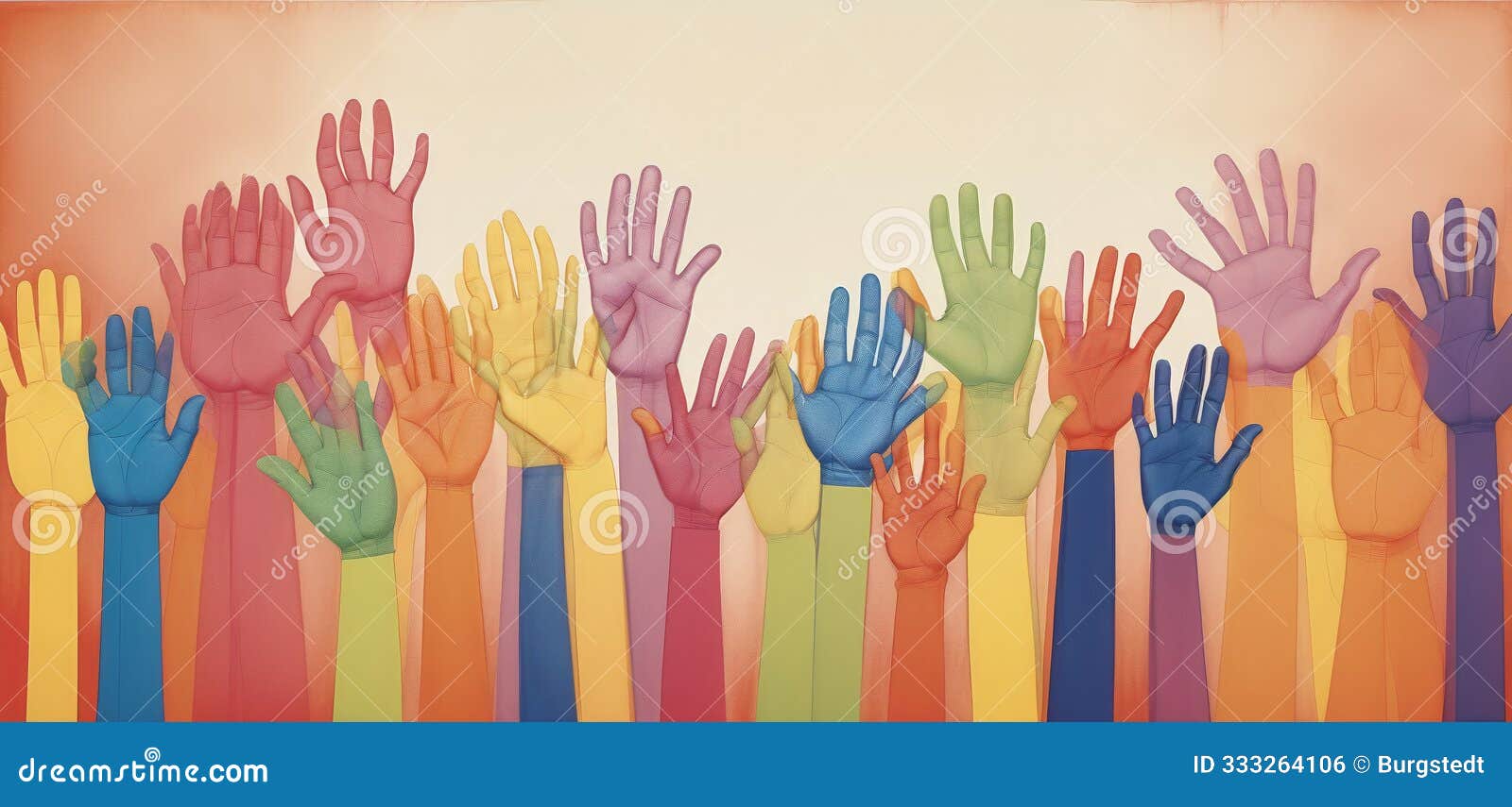 Illustrative Representation of Different Hands and Arms Moving Towards ...