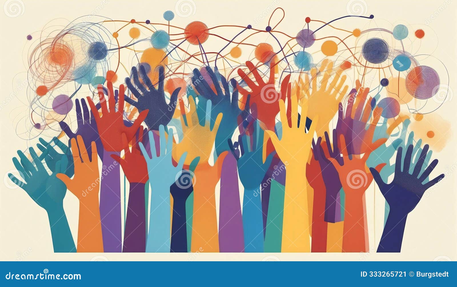 Illustrative Representation of Different Hands and Arms Moving Towards ...