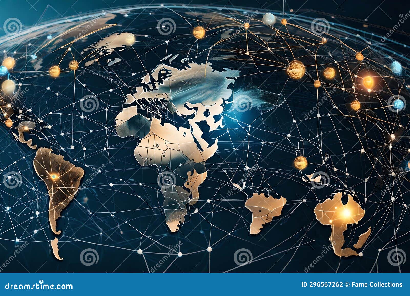 "an Illustrative Representation of the Global World Network, Stock ...