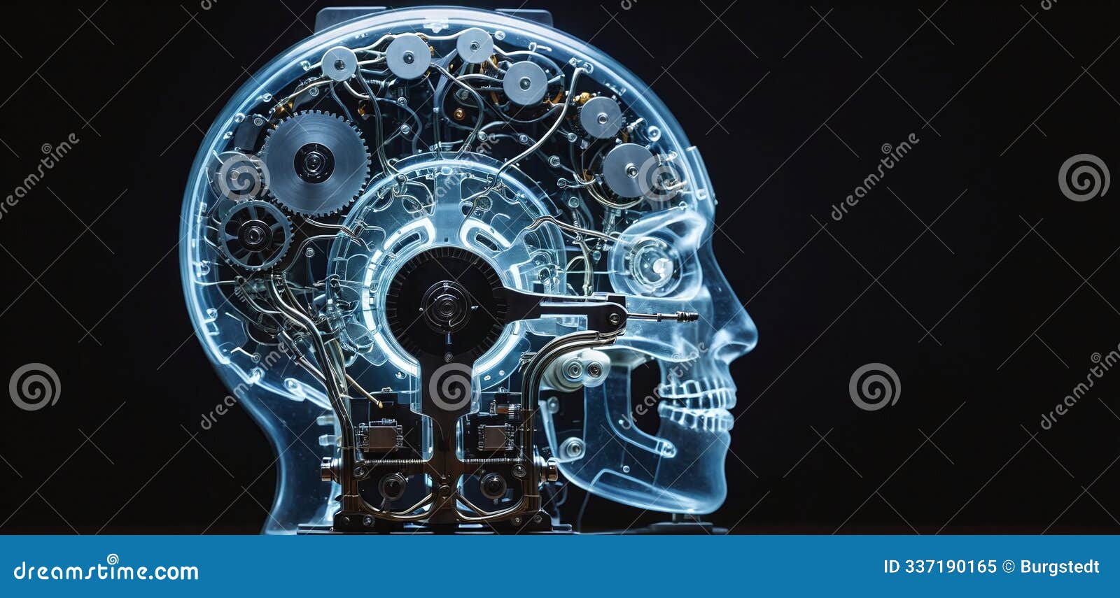 Illustrative Representation Of A Human Brain Modified With Technology ...