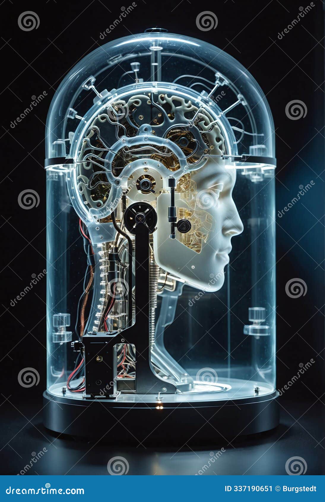 Illustrative Representation of a Human Brain Modified with Technology ...
