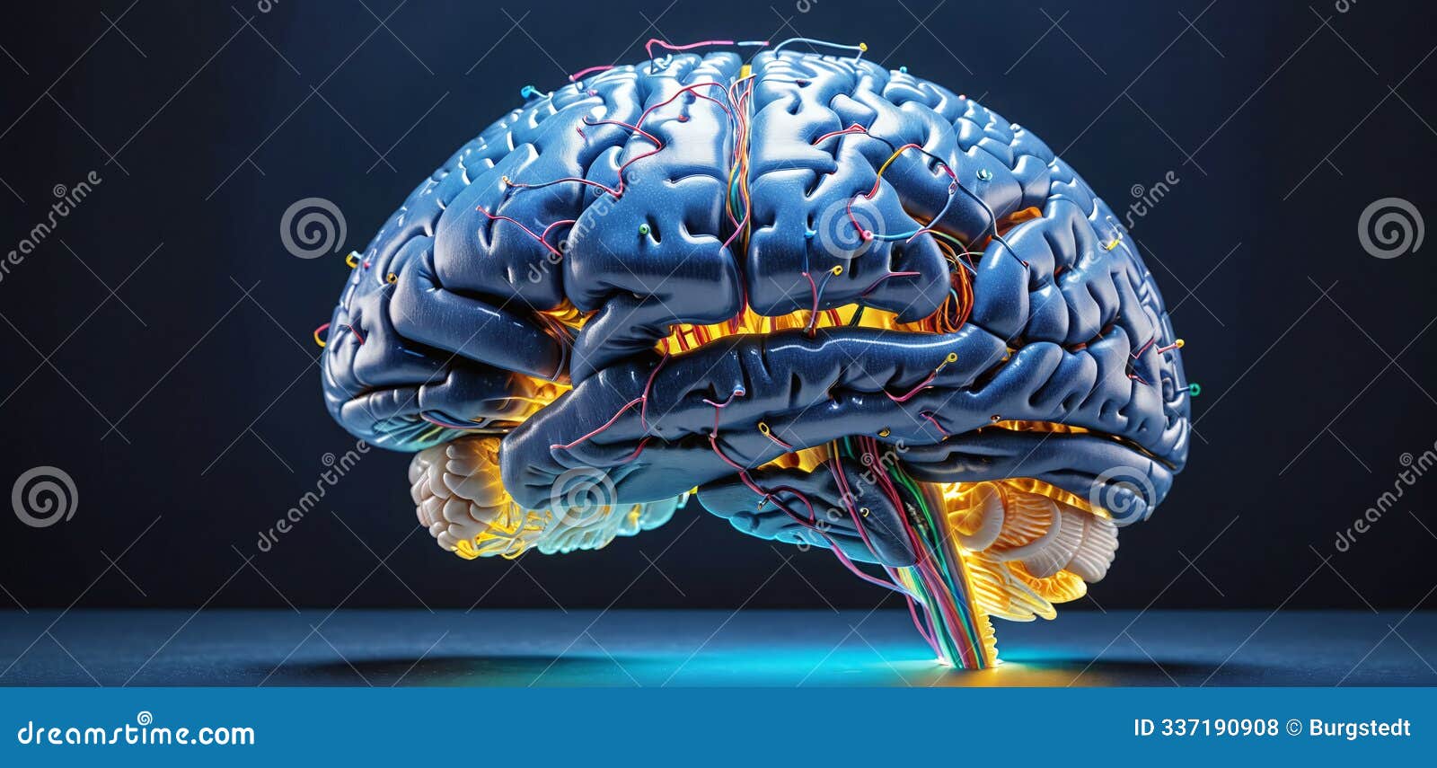 Illustrative Representation Of A Human Brain Modified With Technology ...