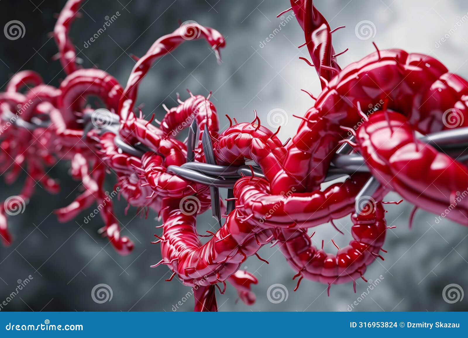 Painful Digestion Represented by Red IBS Barbed Wire Illustration Stock ... Painful Digestion Represented by Red IBS Barbed Wire Illustration Stock ...