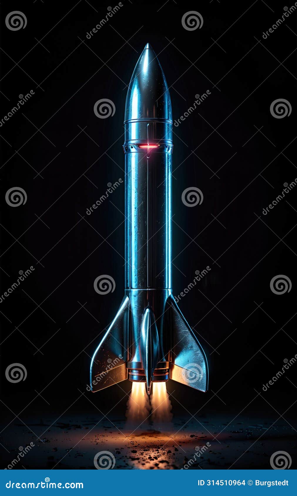 Illustrative Representation of a Simple Rocket that is Just Starting ...