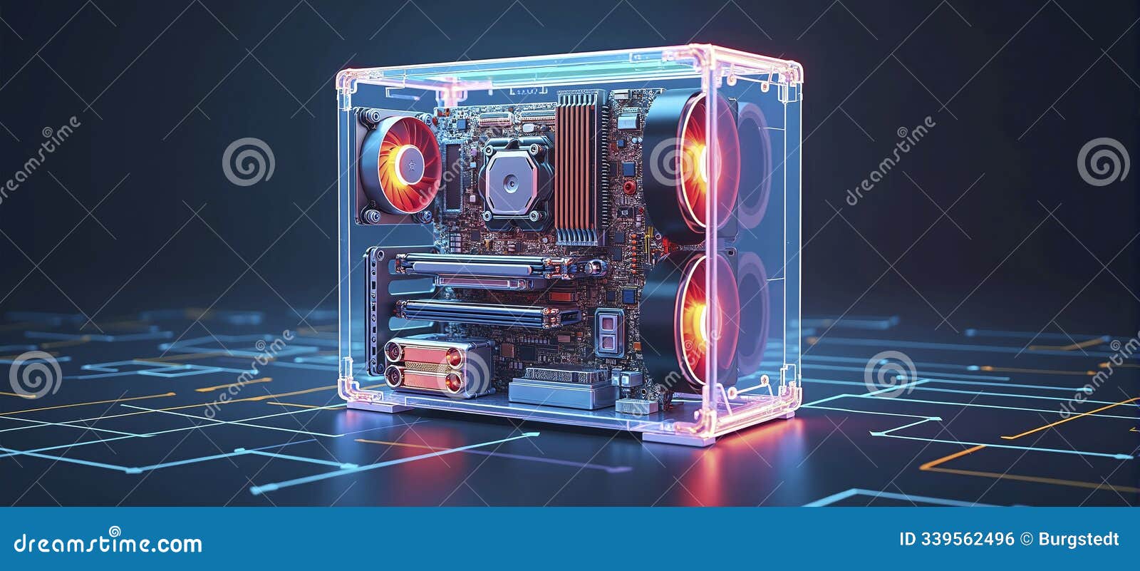 Illustrative Representation of a Transparent Modern High End Computer ...