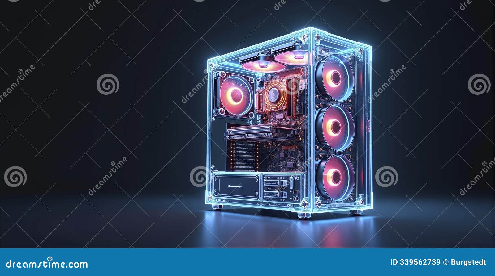 Illustrative Representation of a Transparent Modern High End Computer ...