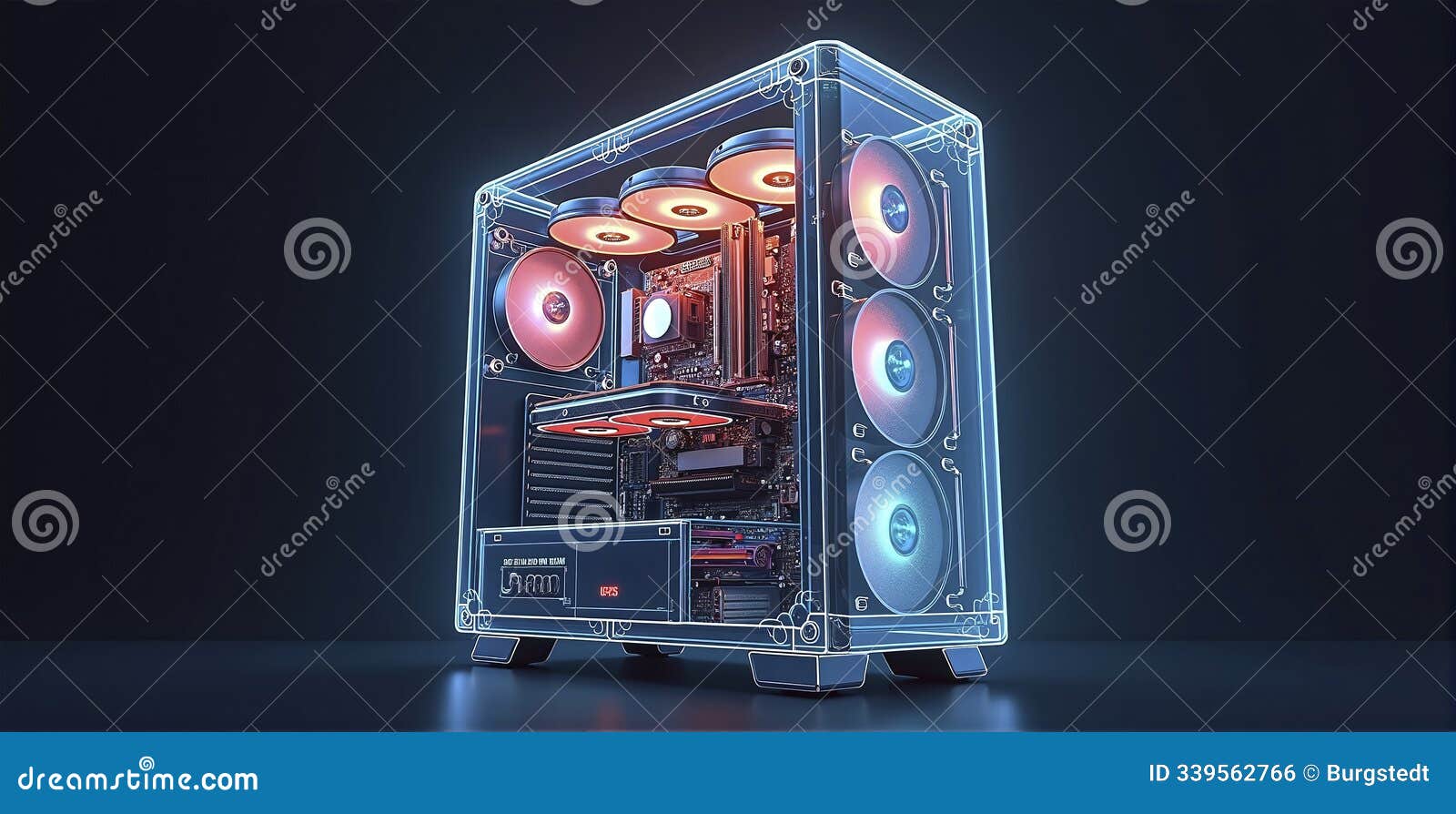 Illustrative Representation of a Transparent Modern High End Computer ...