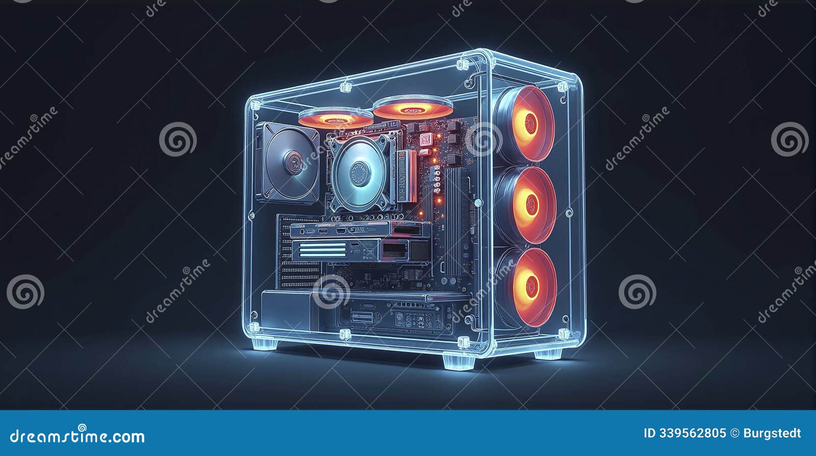 Illustrative Representation of a Transparent Modern High End Computer ...