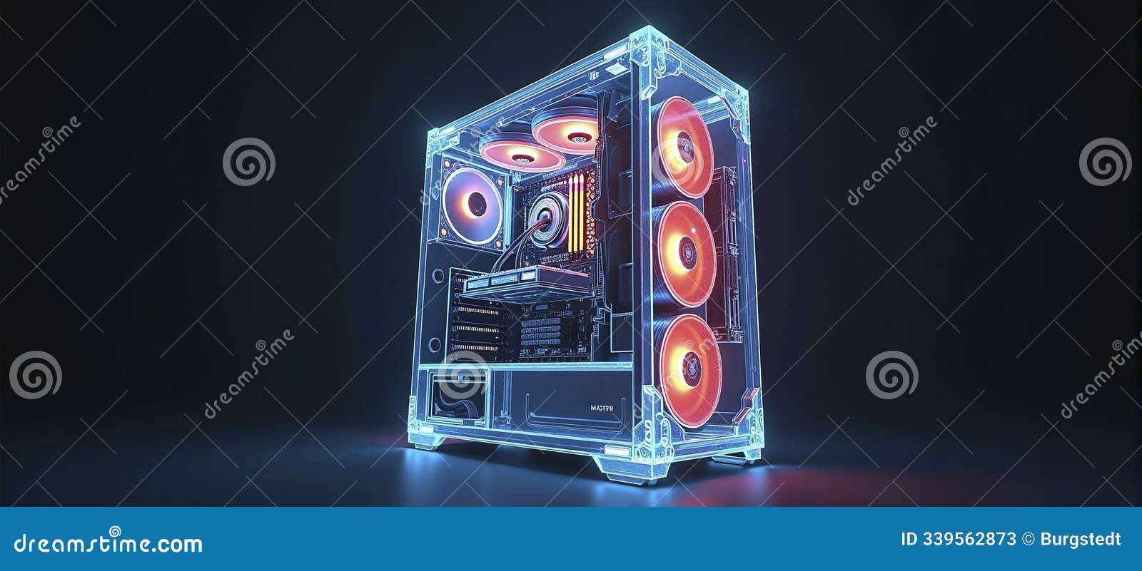 Illustrative Representation of a Transparent Modern High End Computer ...