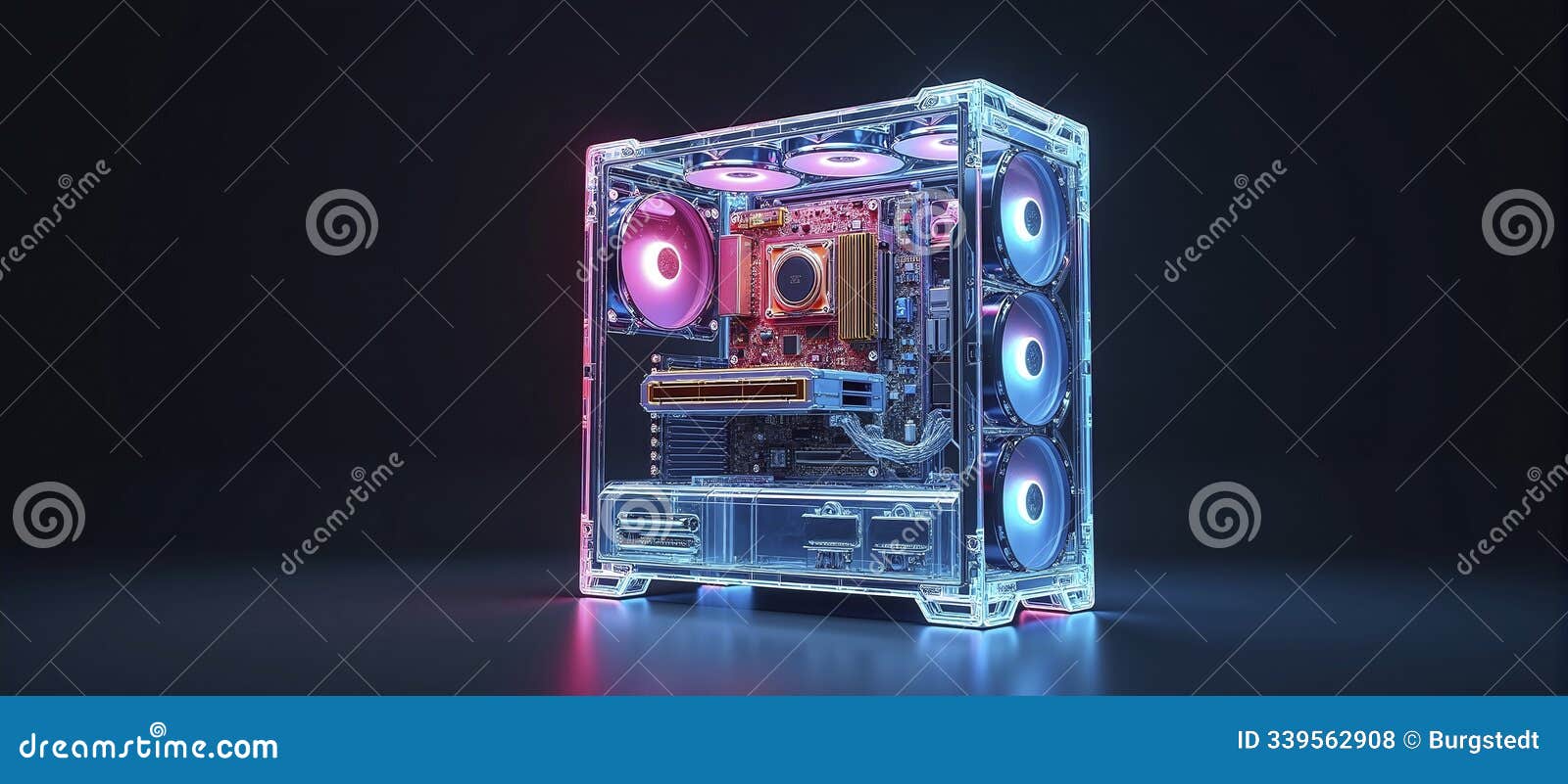 Illustrative Representation of a Transparent Modern High End Computer ...