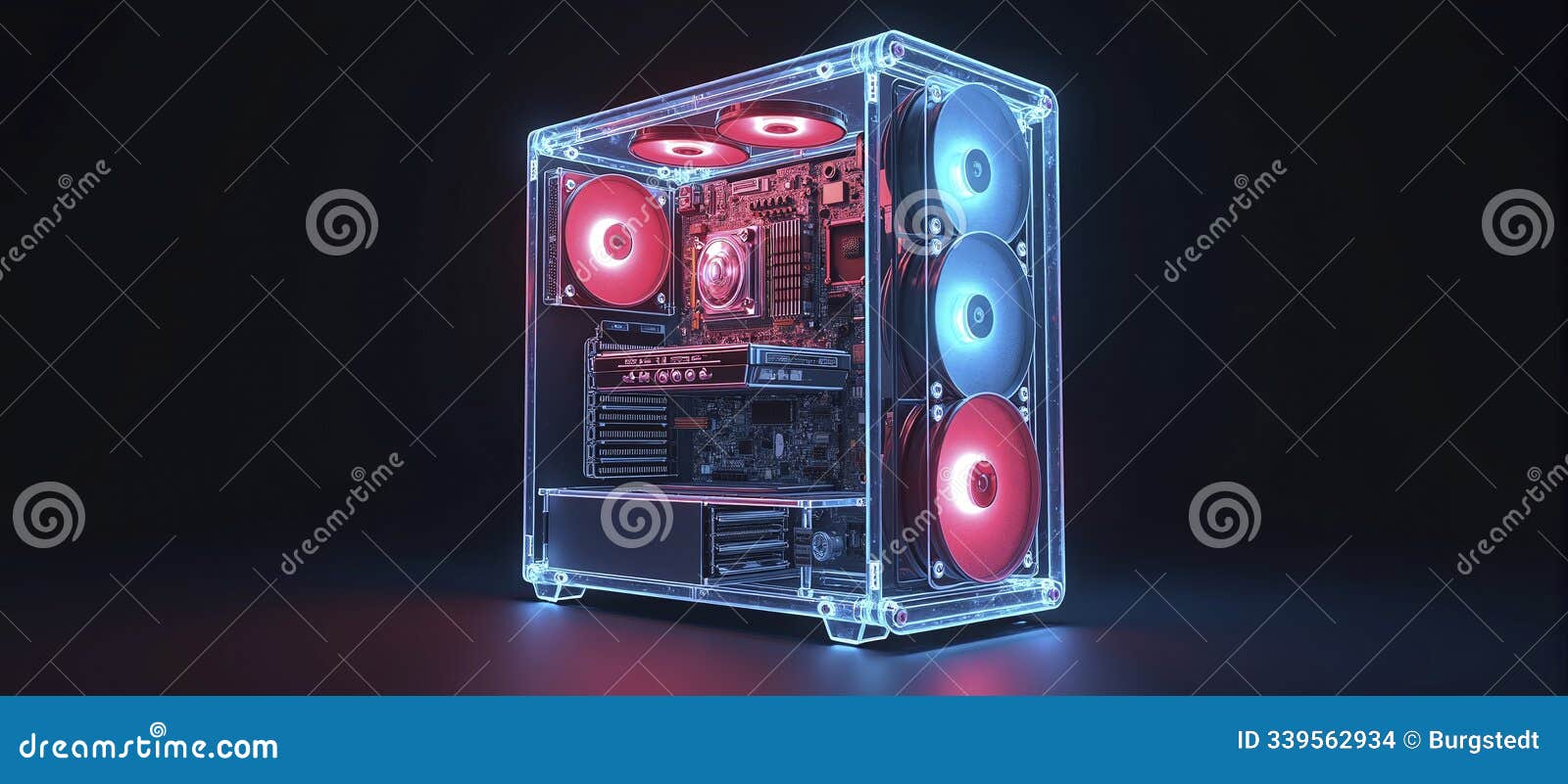 Illustrative Representation of a Transparent Modern High End Computer ...