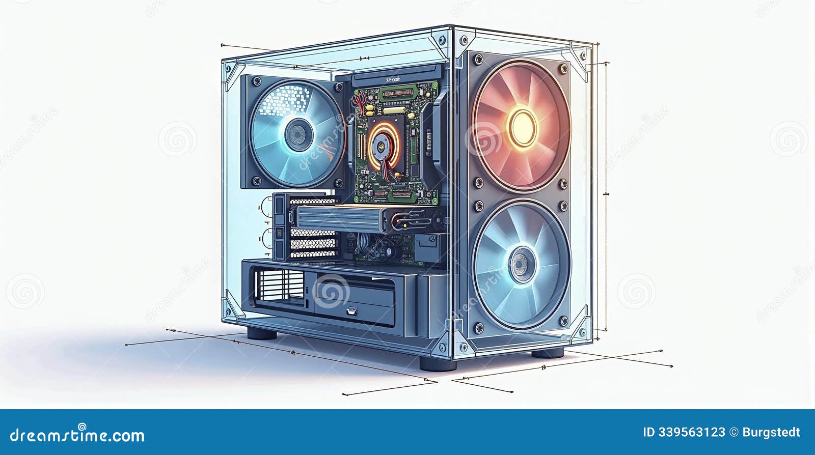Illustrative Representation of a Transparent Modern High End Computer ...